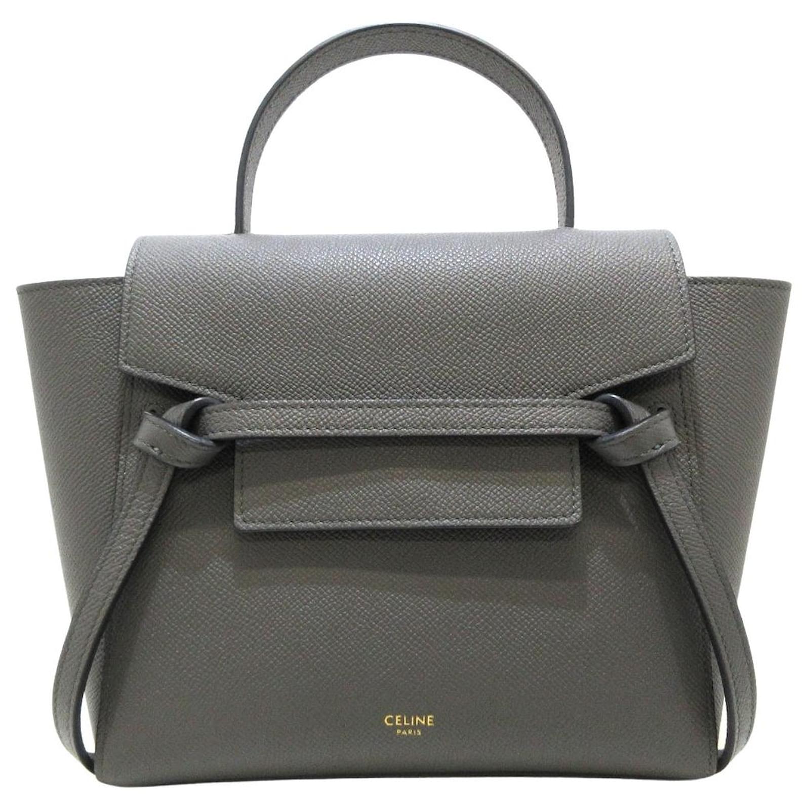 Céline Celine Belt Grey Leather ref.936464 - Joli Closet