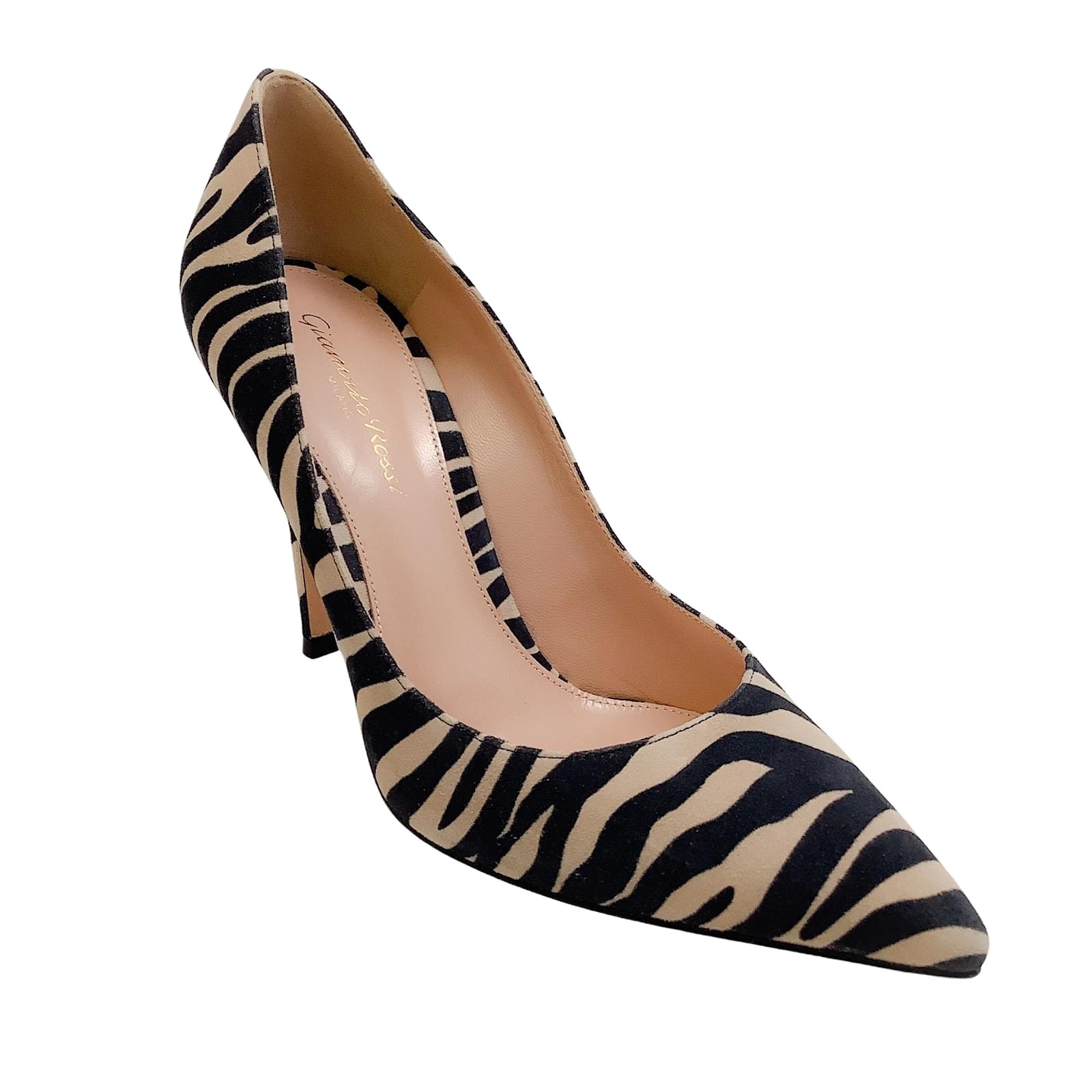 Gianvito Rossi Zebra Print Gianvito 105 Pumps Black Suede ref.938340 ...