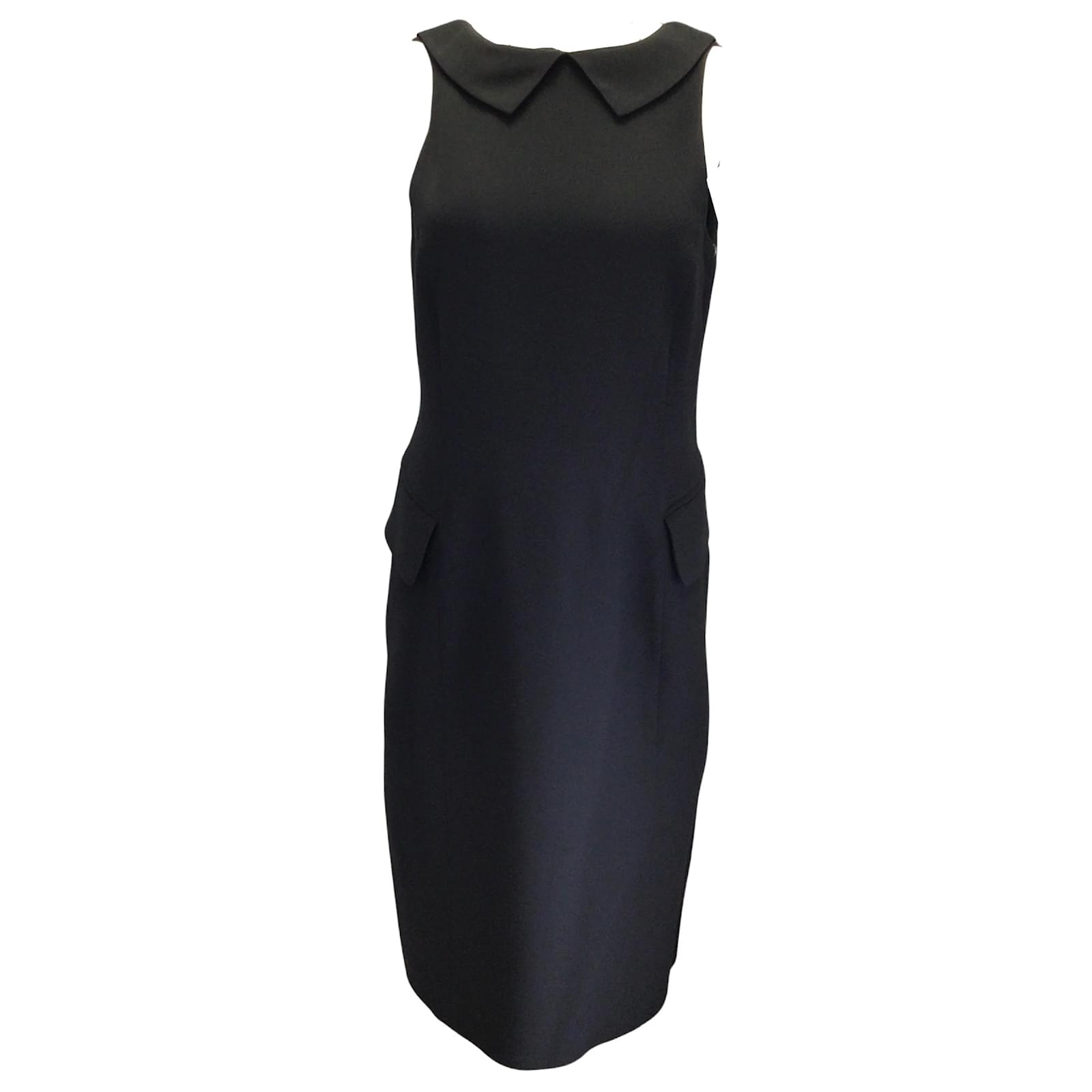 Robe droite sans manches en soie noire Giorgio Armani ref.938345 - Joli ...