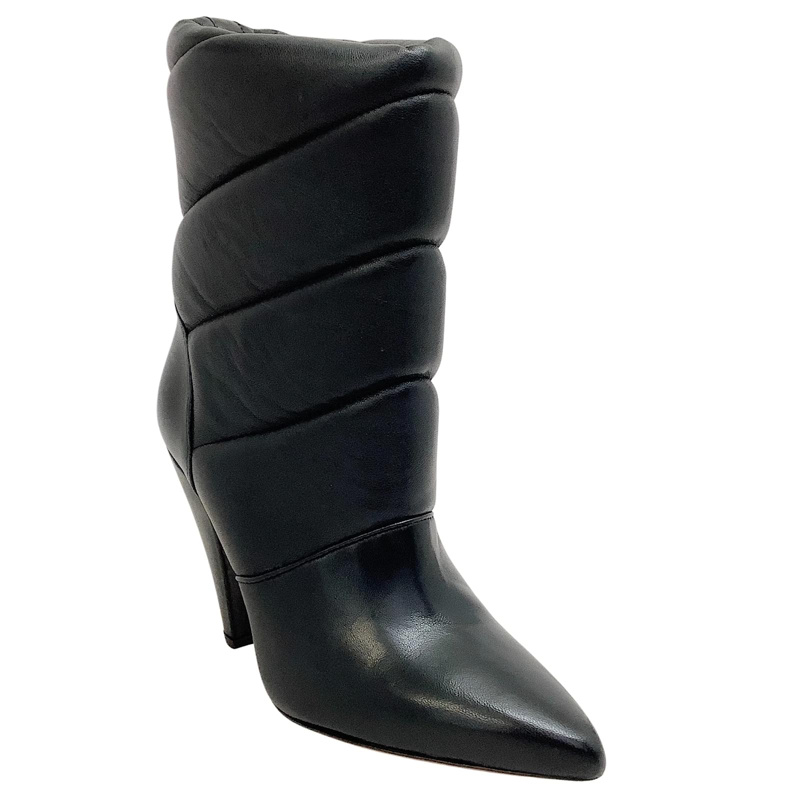 IRO Black Quilted Leather Motta Boots ref.938707 - Joli Closet