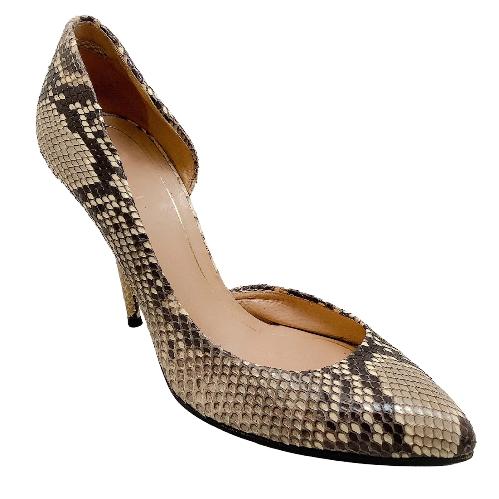Gucci Beige Python D'Orsay Pumps Exotic leather ref.939663 - Joli Closet