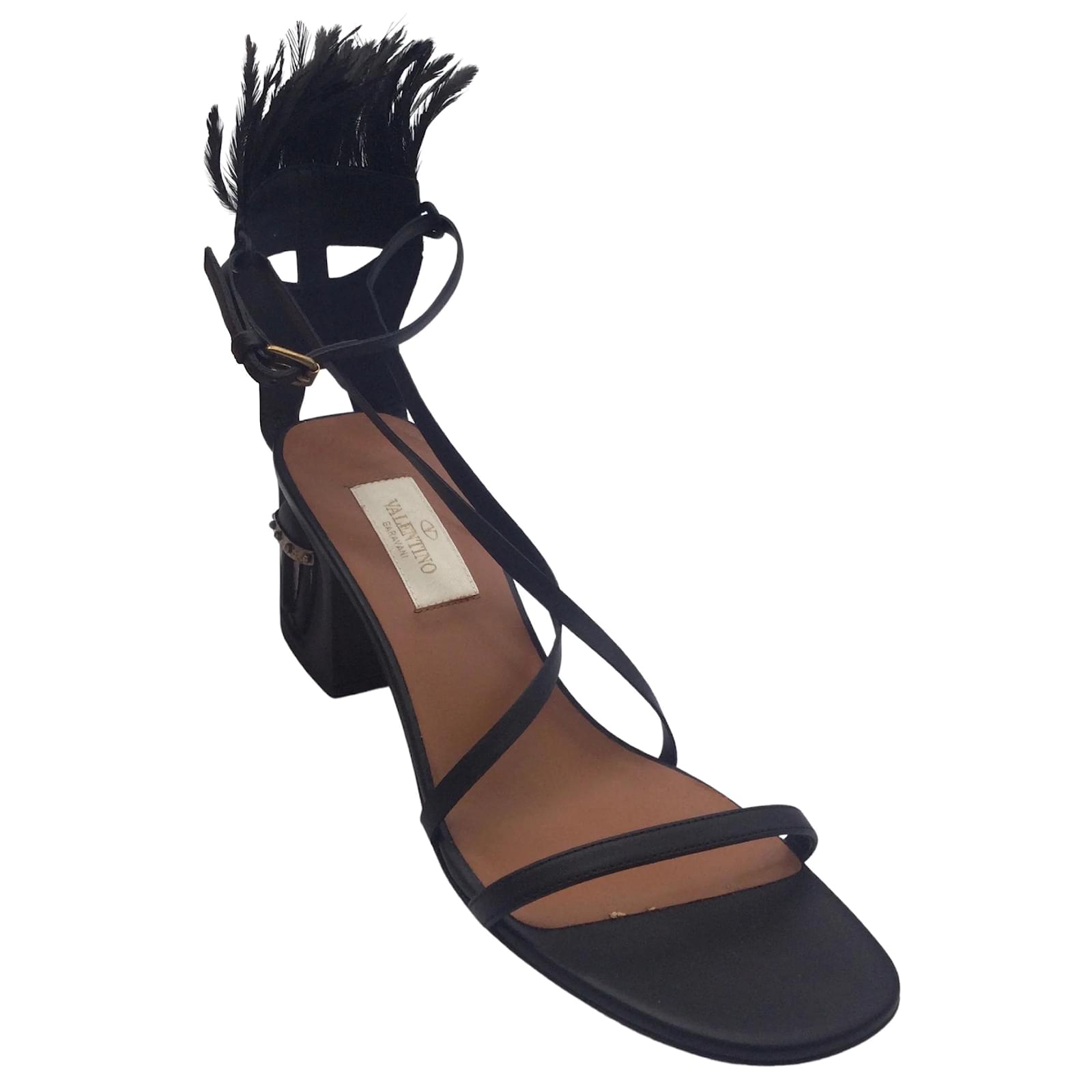 Valentino Garavani Valentino Dark Brown / Brass Embellished Feather ...