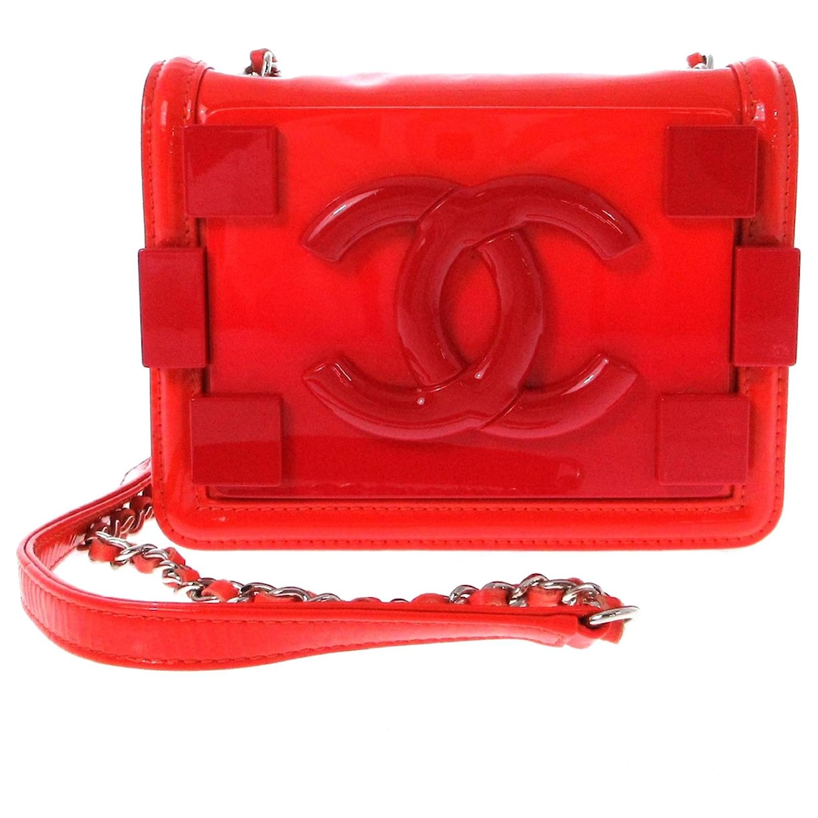 Chanel Red Boy Brick Flap Bag Leather Patent leather ref.940911 - Joli ...