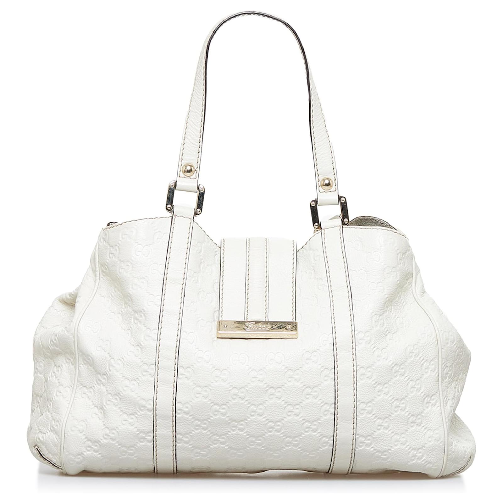Gucci White Guccissima New Ladies Leather Pony-style calfskin ref ...
