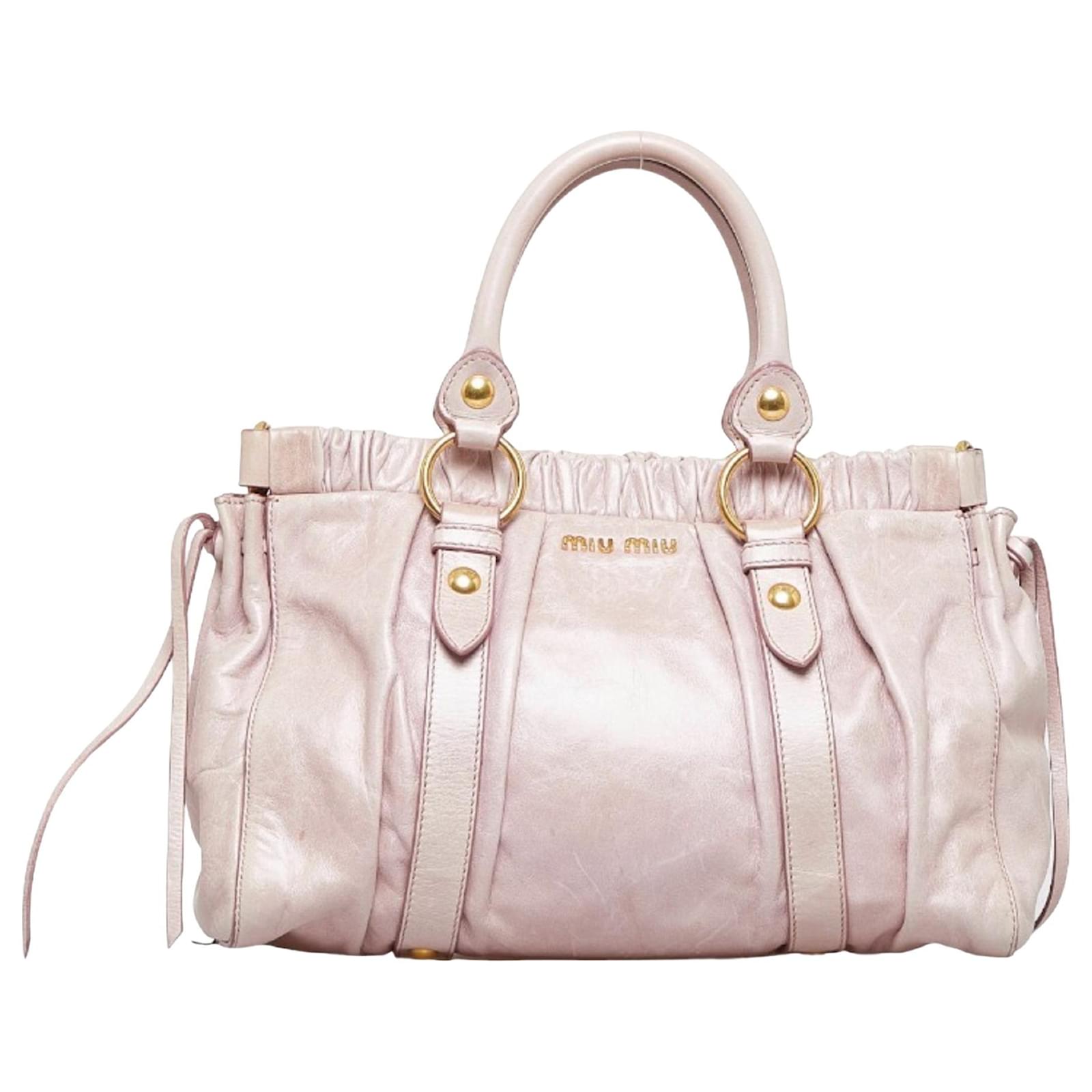 Miu Miu Gathered Pink Leather ref.941826 - Joli Closet