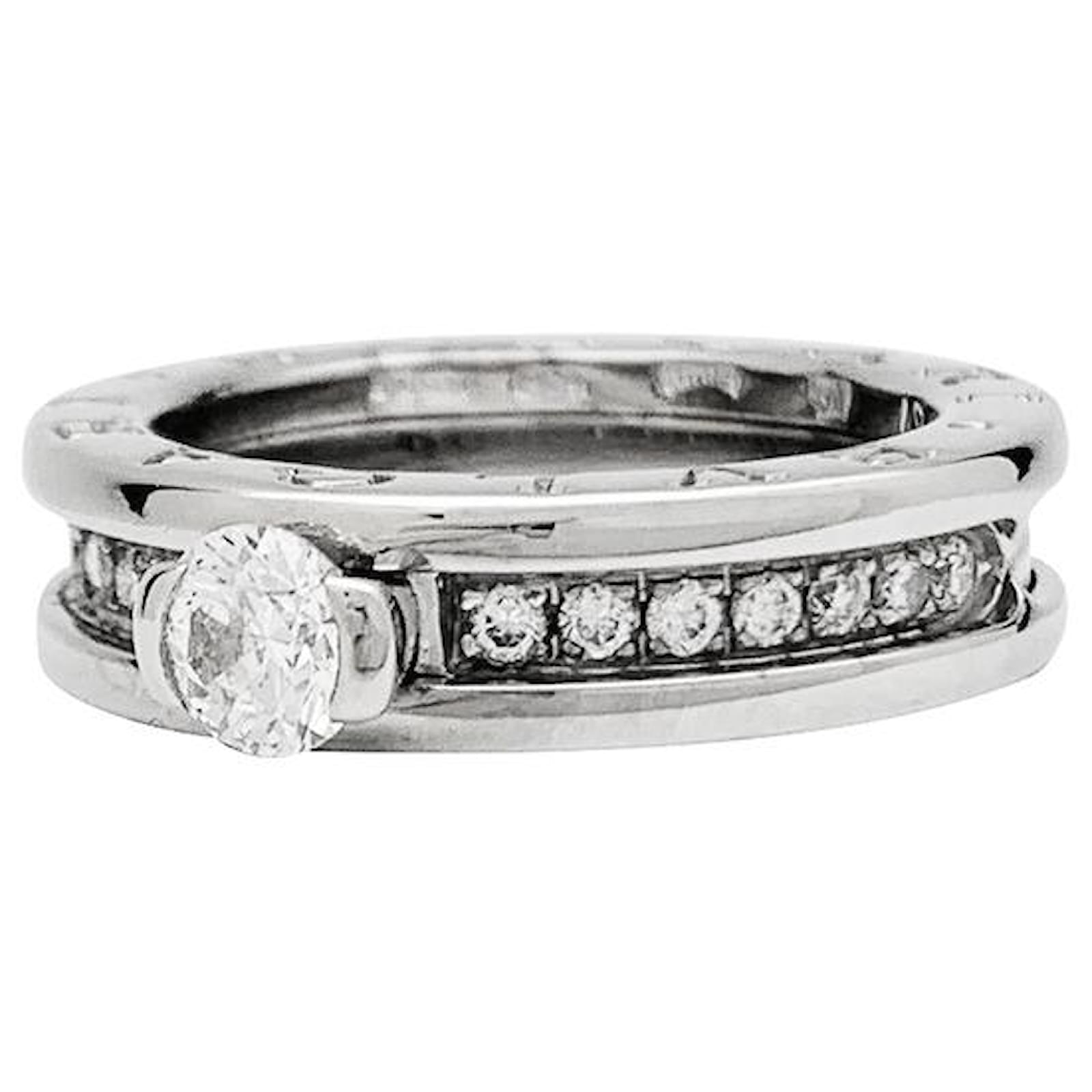 Bulgari ring, 'B.Zero1', white gold and central diamond ref.942165 ...