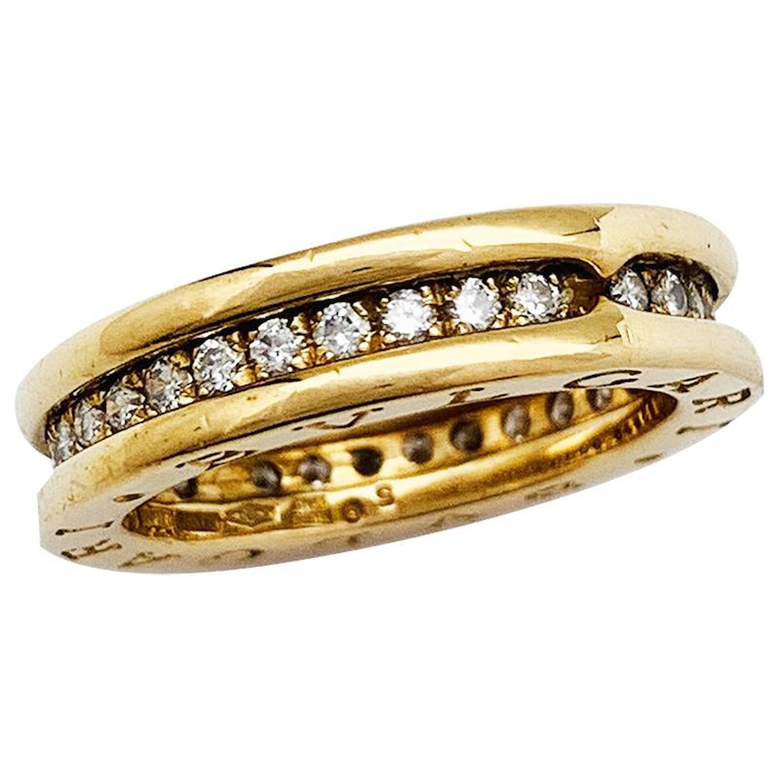 Anello Bulgari, "B.Zero1", Oro giallo e diamanti. Diamante ref.942166 ...