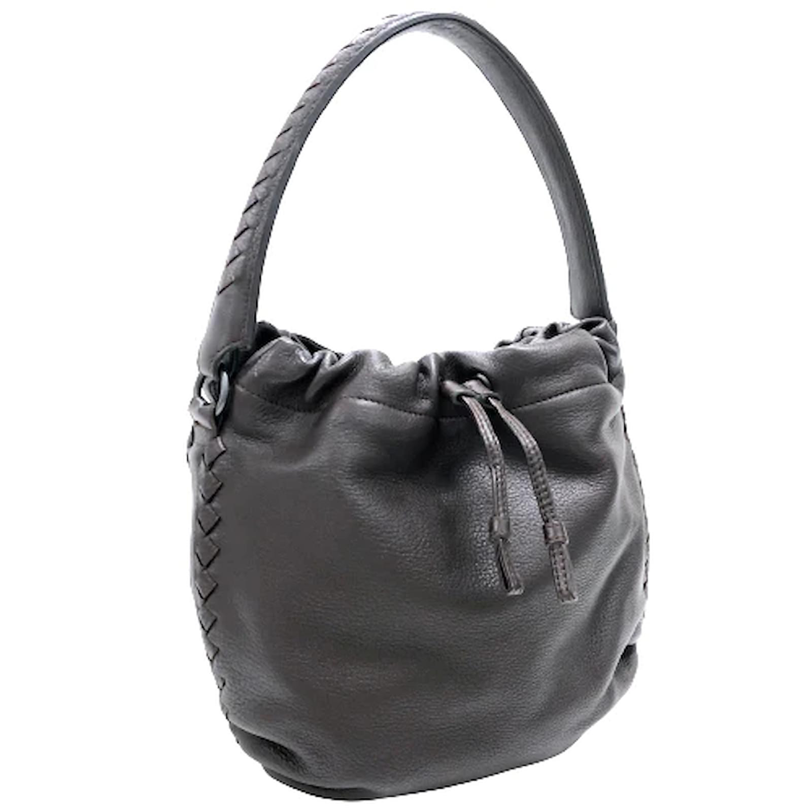 Bottega Veneta Leather Drawstring Handbag 209574 Brown Pony-style ...
