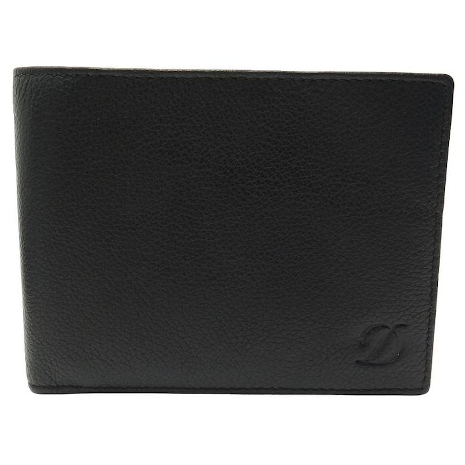 NEW ST DUPONT WALLET CARD HOLDER EMBOSSED LOGO GRAINED LEATHER WALLET ...