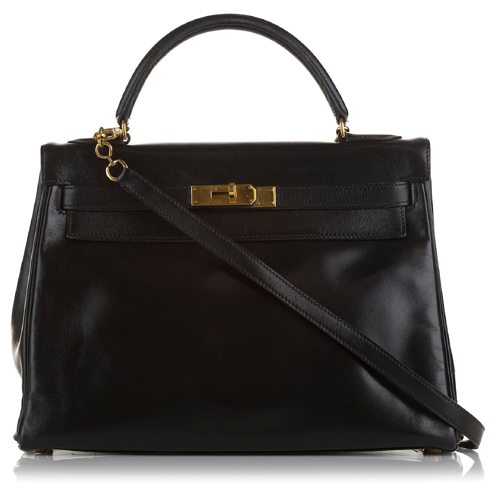 Hermès Hermes Black Box Calf Kelly 32 Leather Pony-style calfskin ref ...