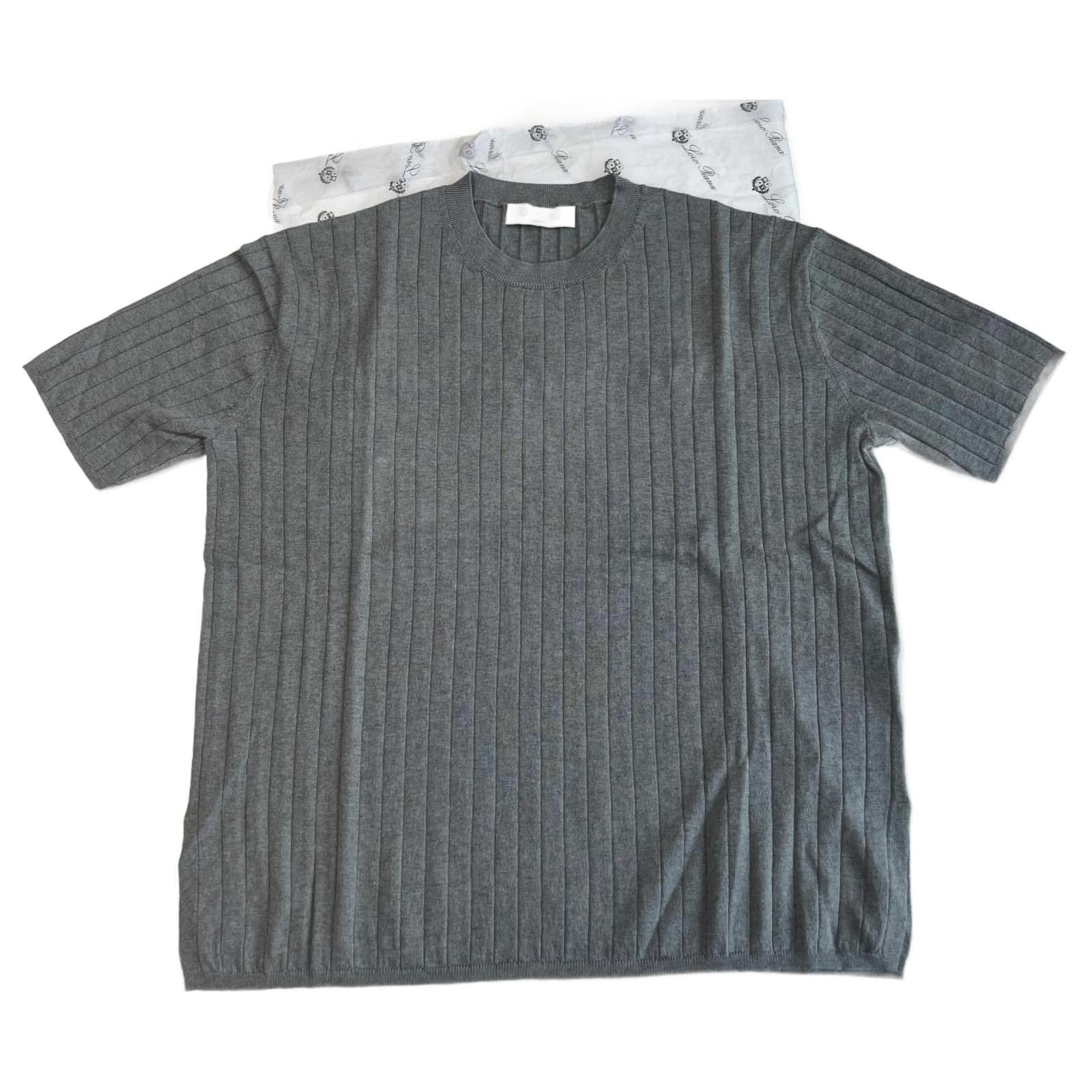 Loro Piana T-shirt Cocooning Fluid Grey Silk ref.944984 - Joli Closet