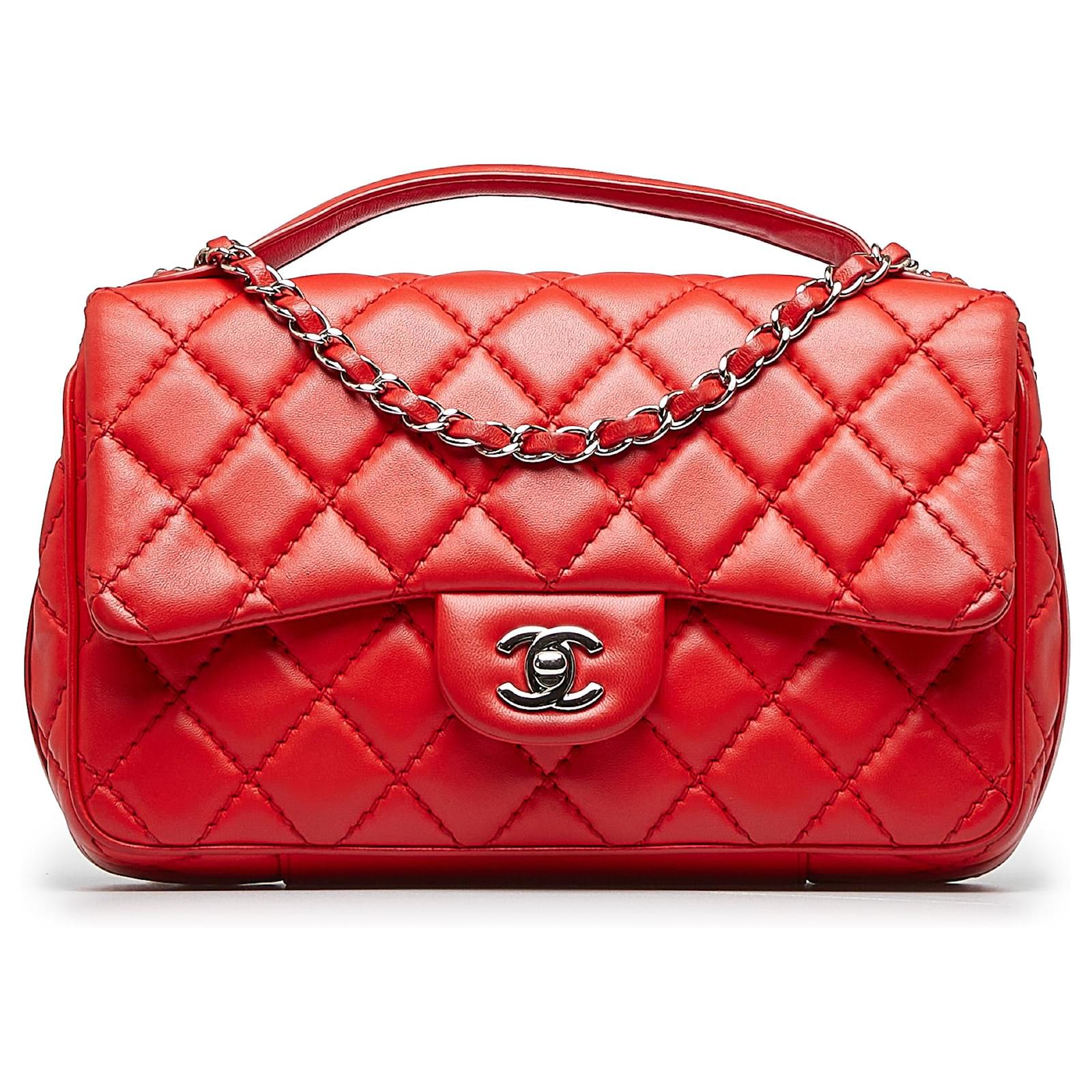 Chanel Red Medium Easy Carry Flap Satchel Leather ref.945482 - Joli Closet