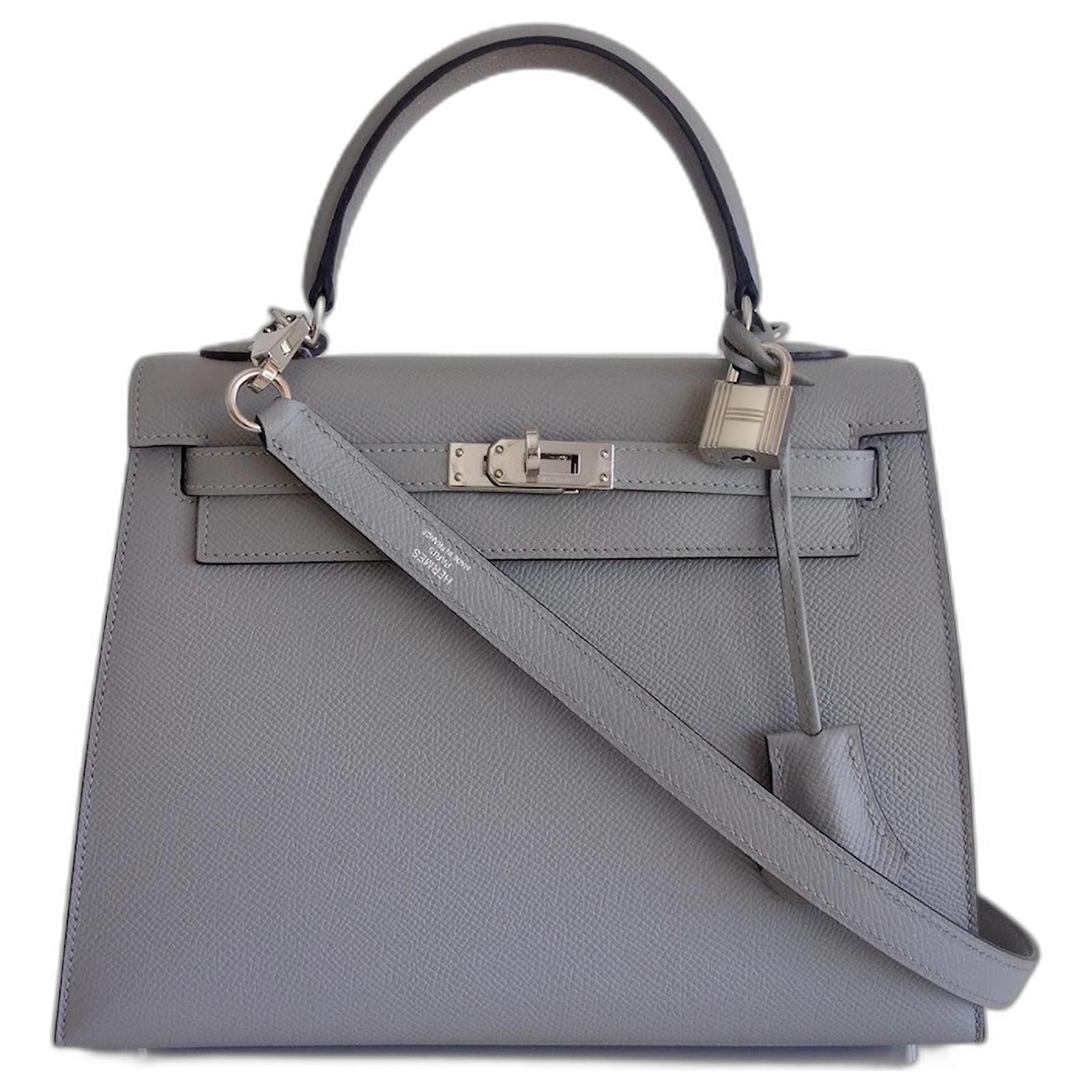 Hermès Hermes Kelly bag 25 Gray Seagull Grey Leather ref.945869 - Joli Closet