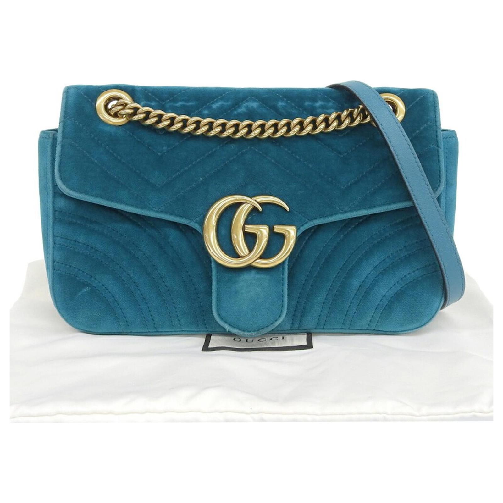 Marmont gucci Blue Suede ref.946414 - Joli Closet