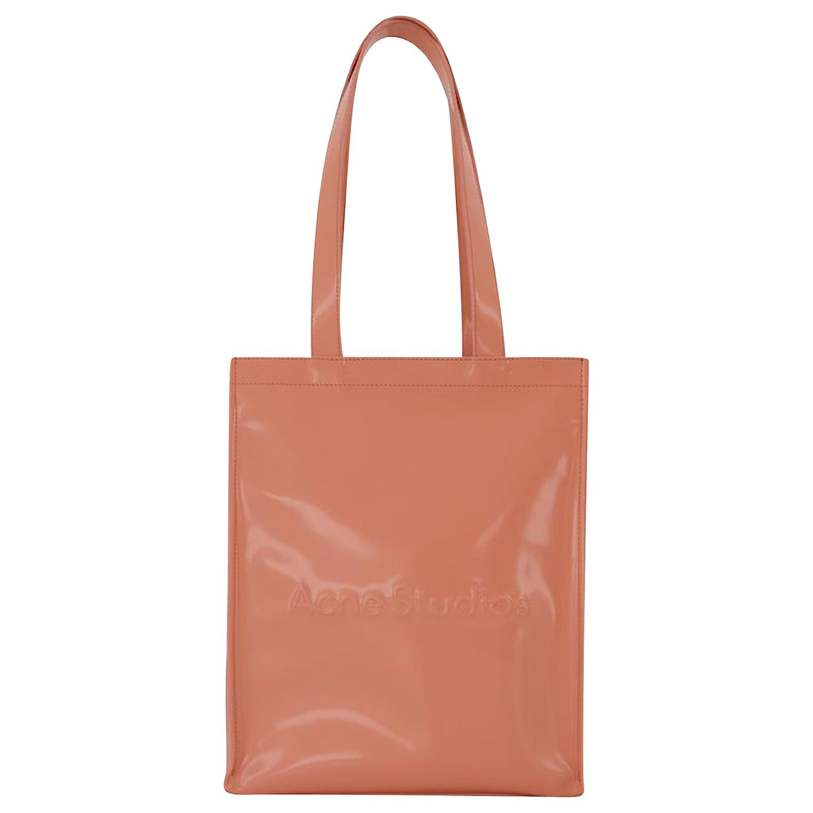 Logo Shopper Portrait Tote Bag - Acne Studios - Leather - Salmon Pink ...