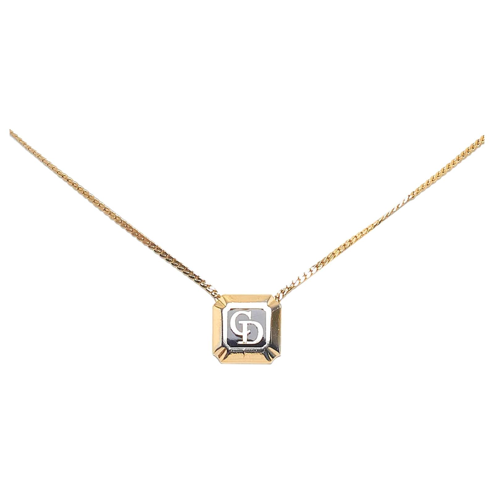 Collier Dior Logo Doré Métal Plaqué or ref.947911 - Joli Closet