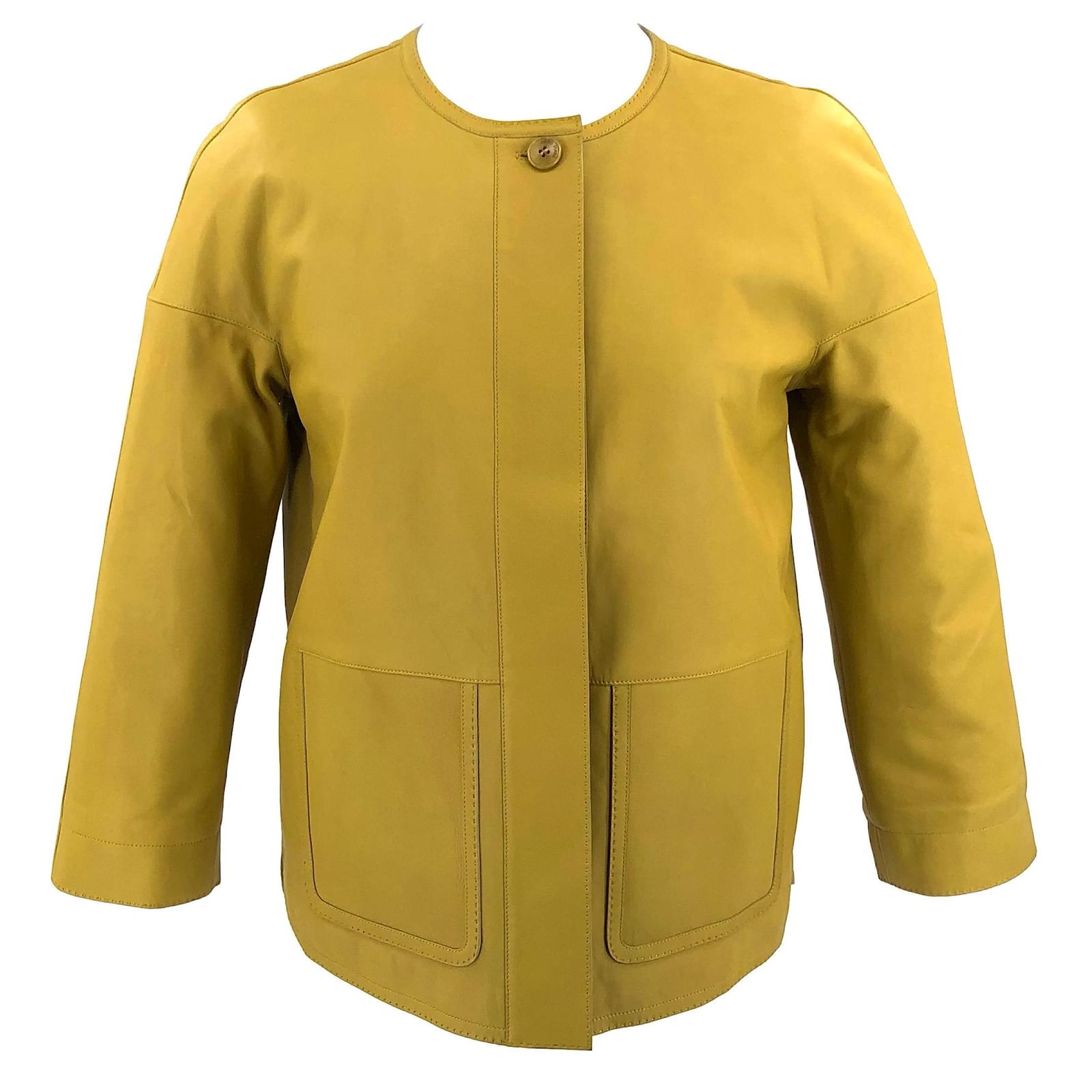 Loro Piana jacket in yellow chartreuse kid leather ref.948268 - Joli Closet
