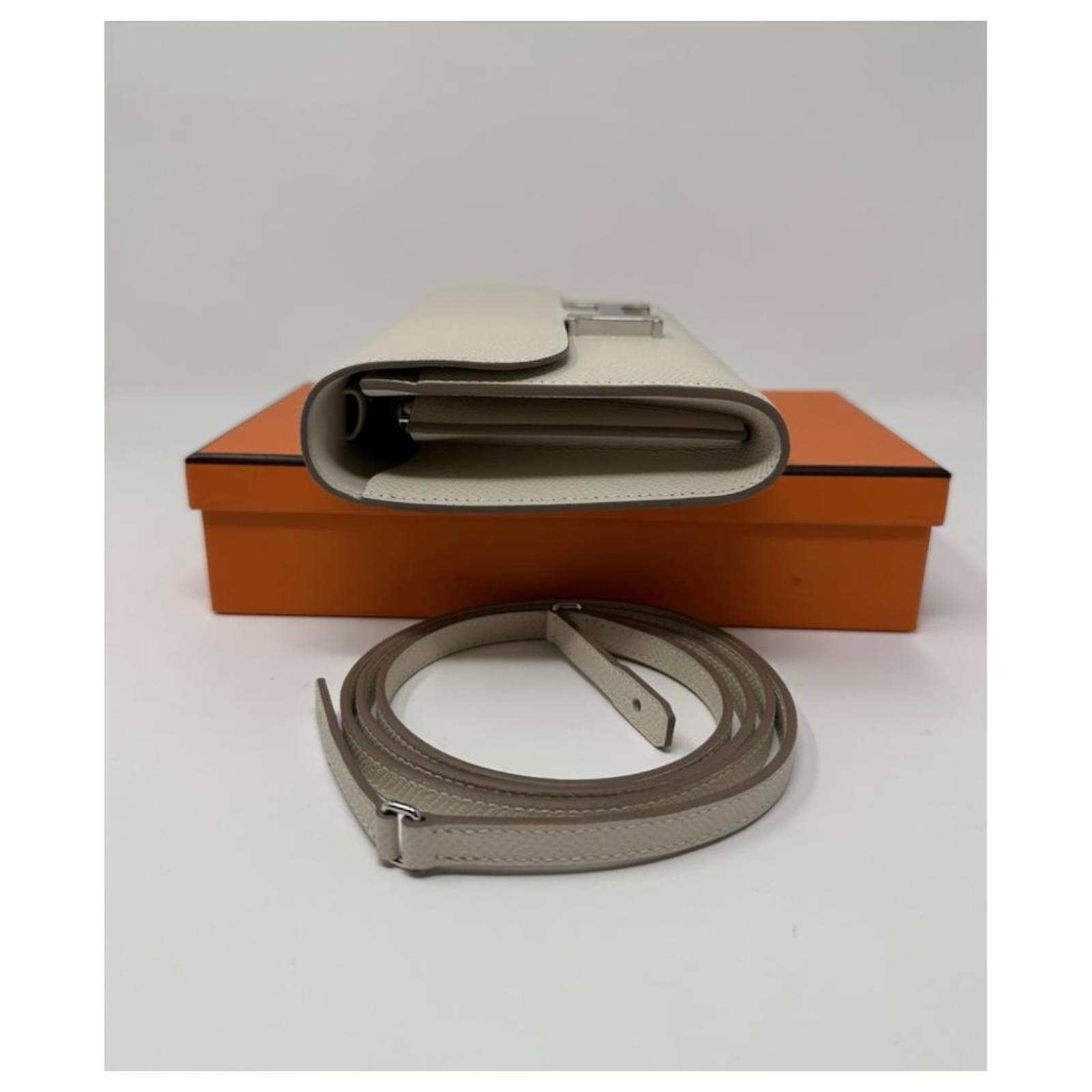 Constance Hermès Wallets White Cream Leather ref.949277 - Joli Closet