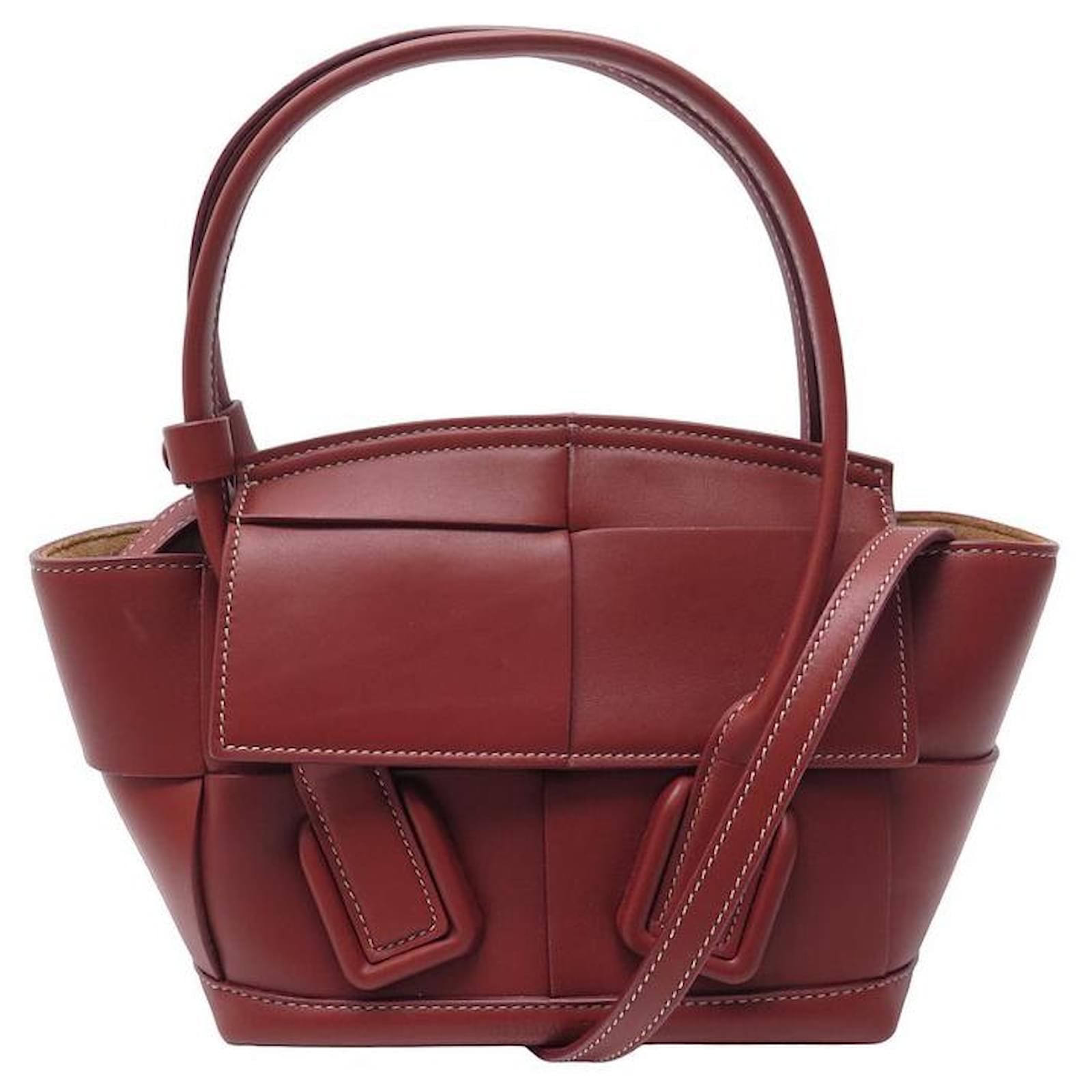 NEW BOTTEGA VENETA MINI ARCO HANDBAG 600606 HAND BAG PURSE Red Leather ...