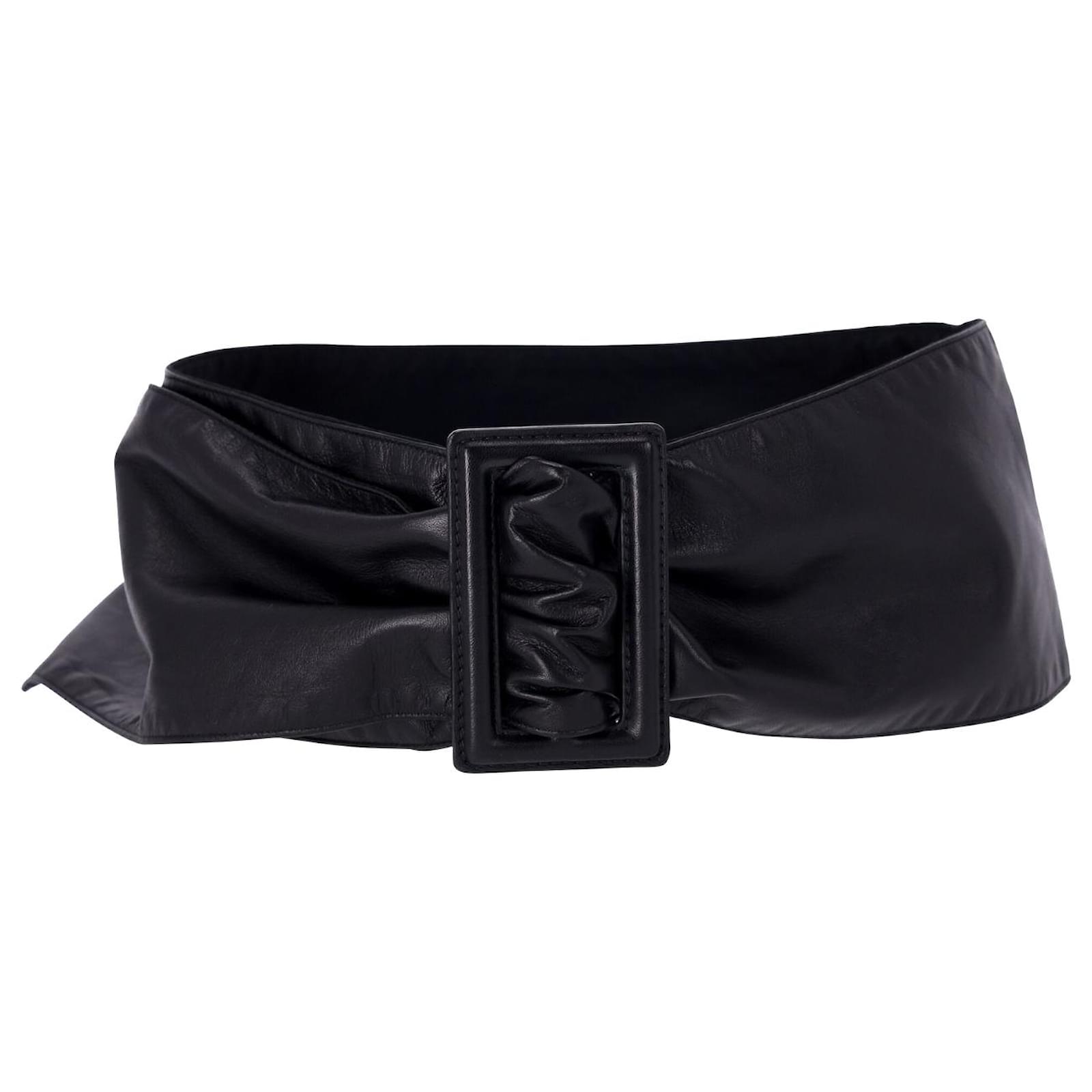 Brunello Cucinelli Wide Buckled Belt in Black Leather ref.952140 - Joli ...