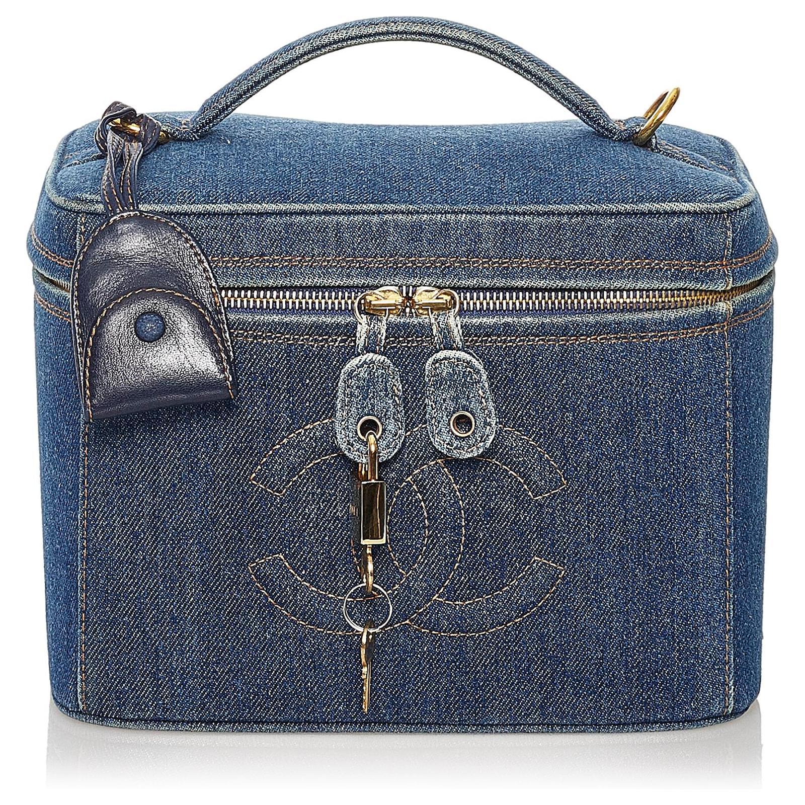 Chanel Blue CC Vanity Bag Denim Cloth ref.953387 - Joli Closet