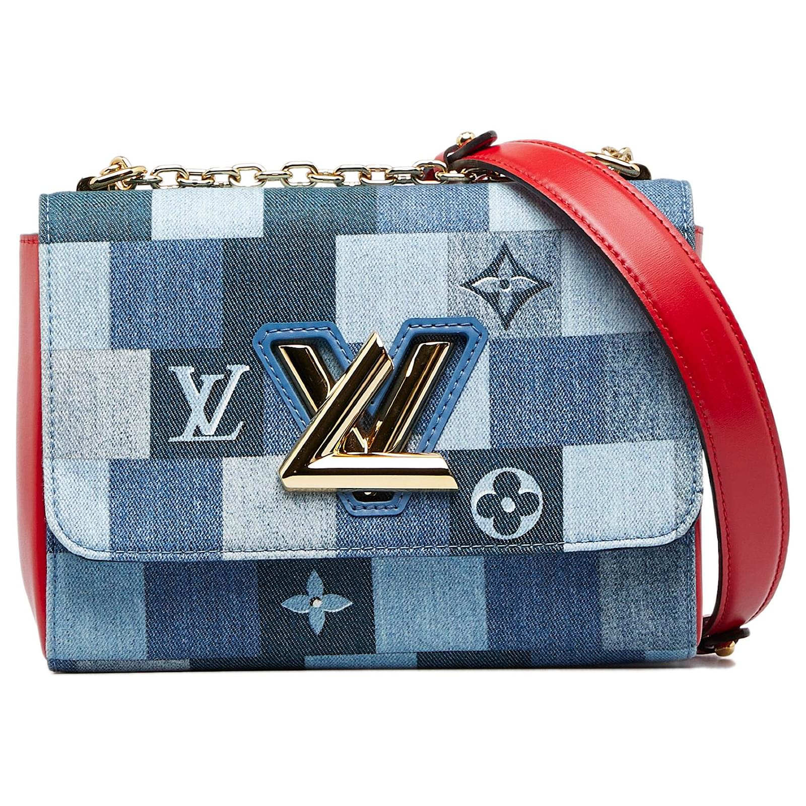 Louis Vuitton Blue Damier Denim Patchwork Twist MM Cloth ref.954712 ...