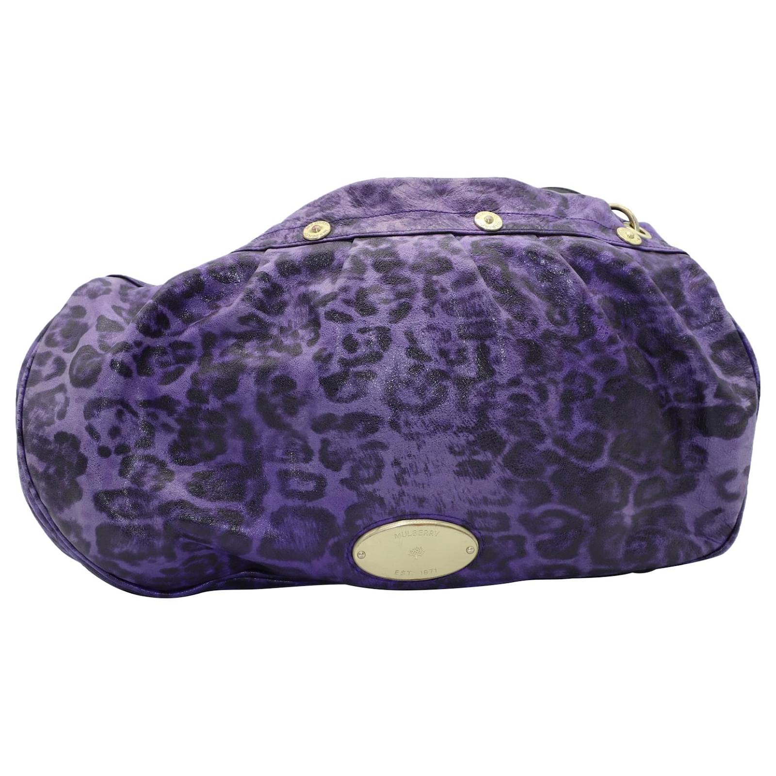 Mulberry Leopard Print Shoulder Bag in Purple Leather ref.954788 - Joli ...