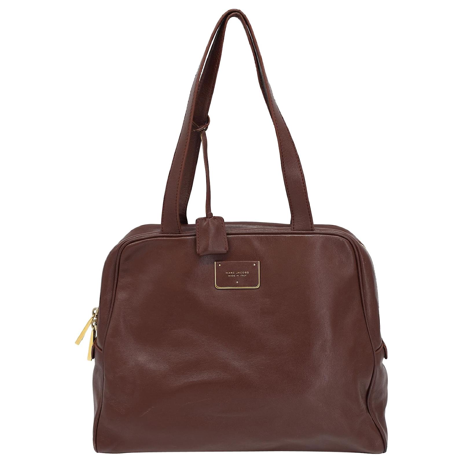 Marc Jacobs Bowler Handbag in Brown Leather Pony-style calfskin ref ...