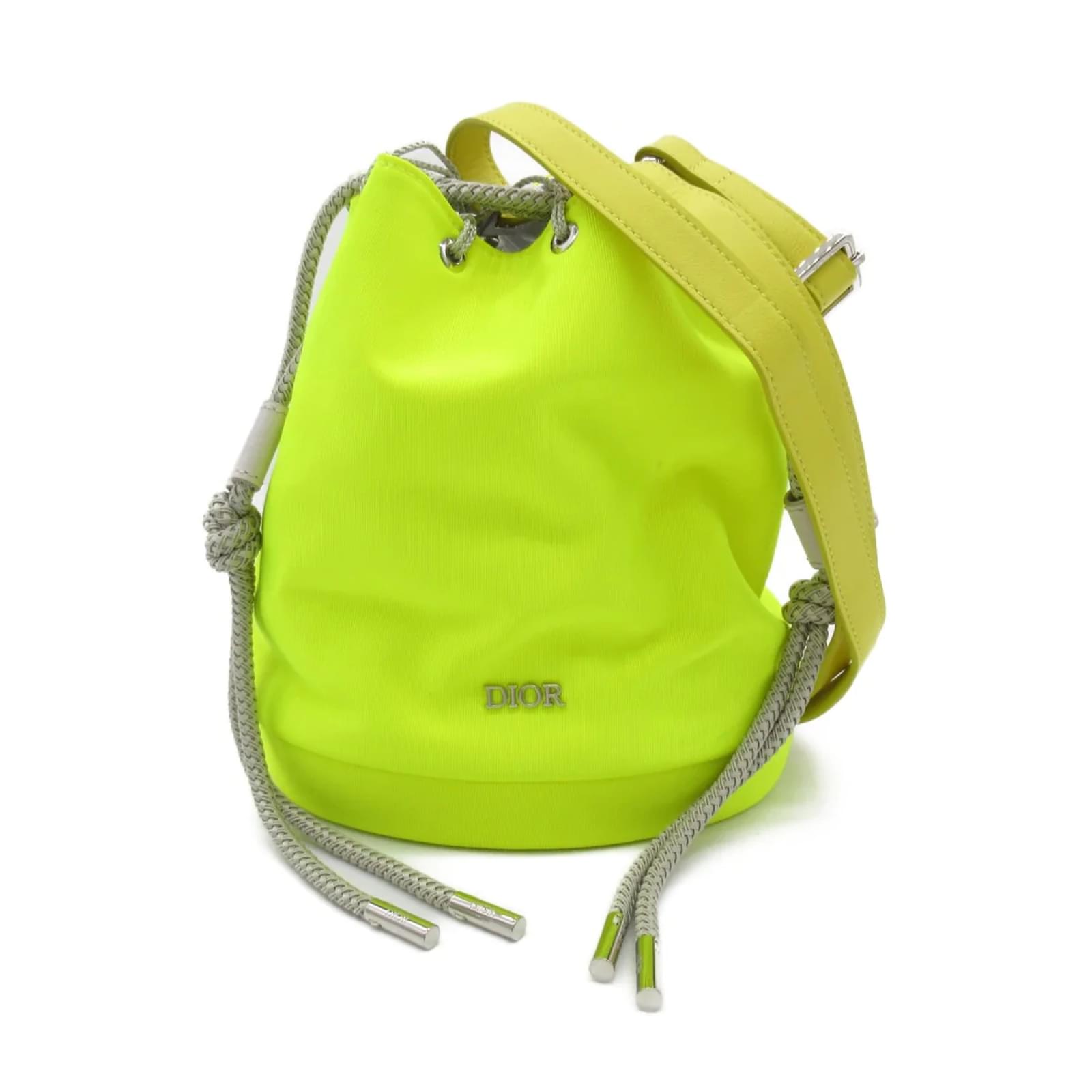 Dior Canvas Drawstring Shoulder Bag Yellow Cloth ref.955328 - Joli Closet