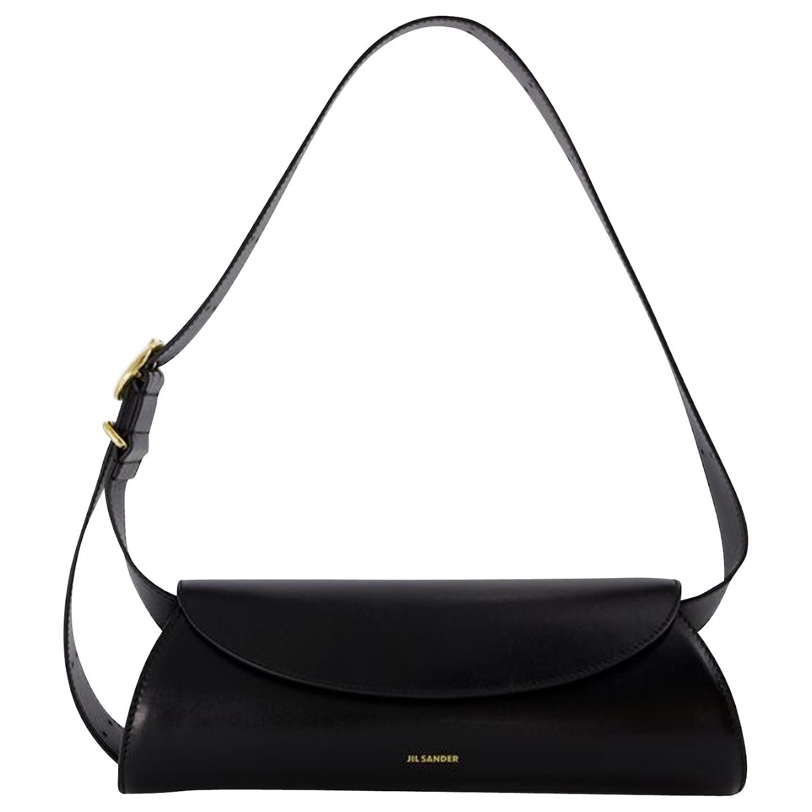 Sac Cannolo - Jil Sander - Cuir - Noir Veau façon poulain ref.955843 ...