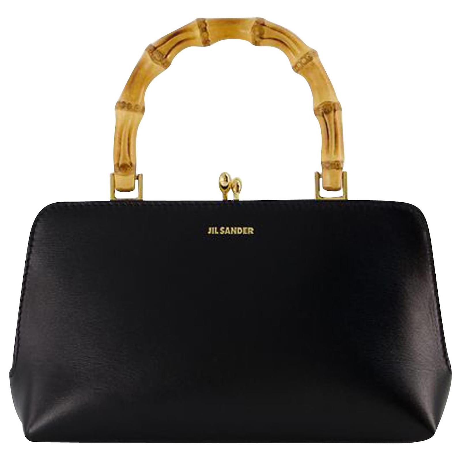 Mini sac Hobo Goji - Jil Sander - Cuir - Noir Veau façon poulain ref ...