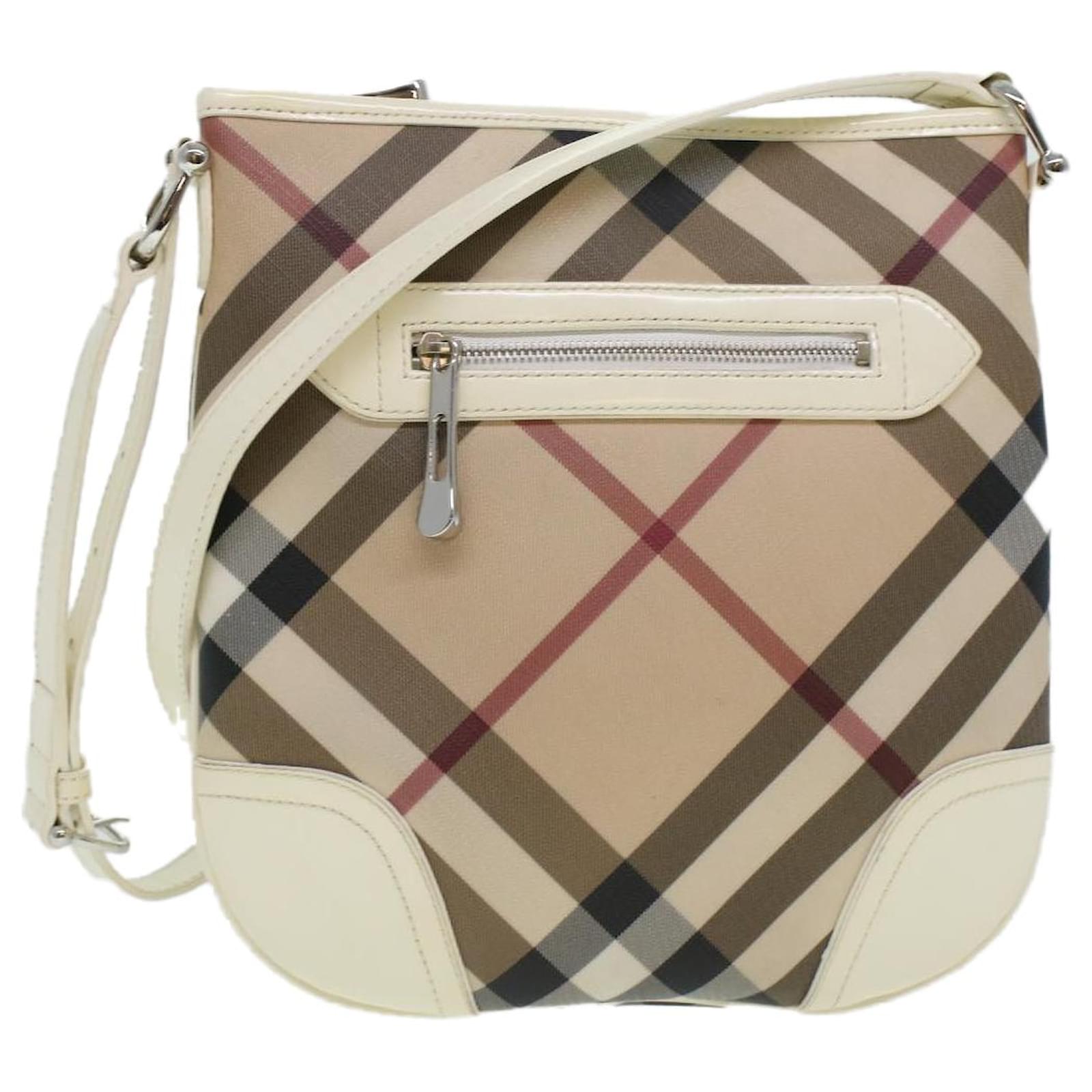 BURBERRY Sac Bandoulière Cuir PVC Beige Blanc Auth 44151 ref.956838 ...