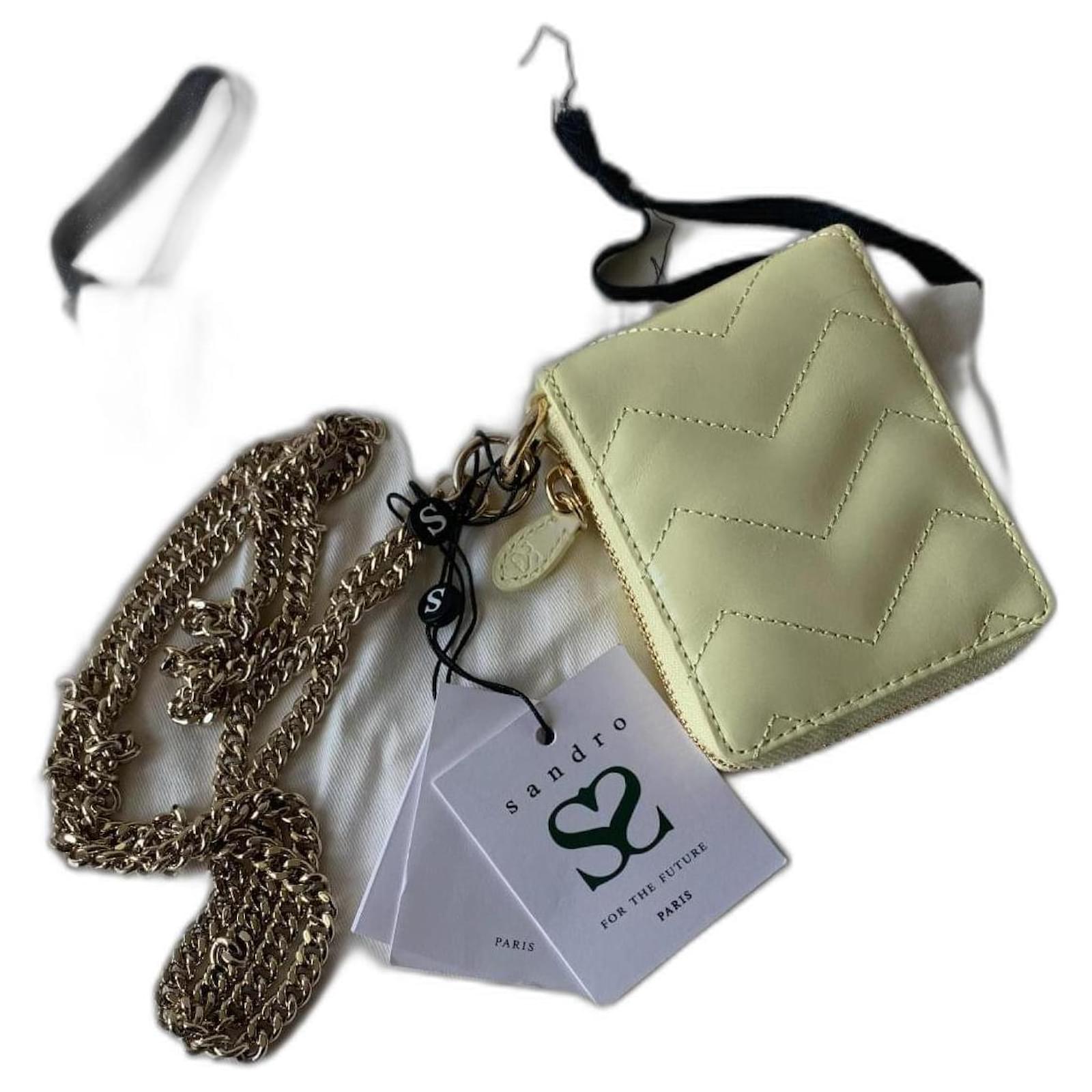 Sandro YZAWALLET Yellow Leather Cloth ref.957412 - Joli Closet