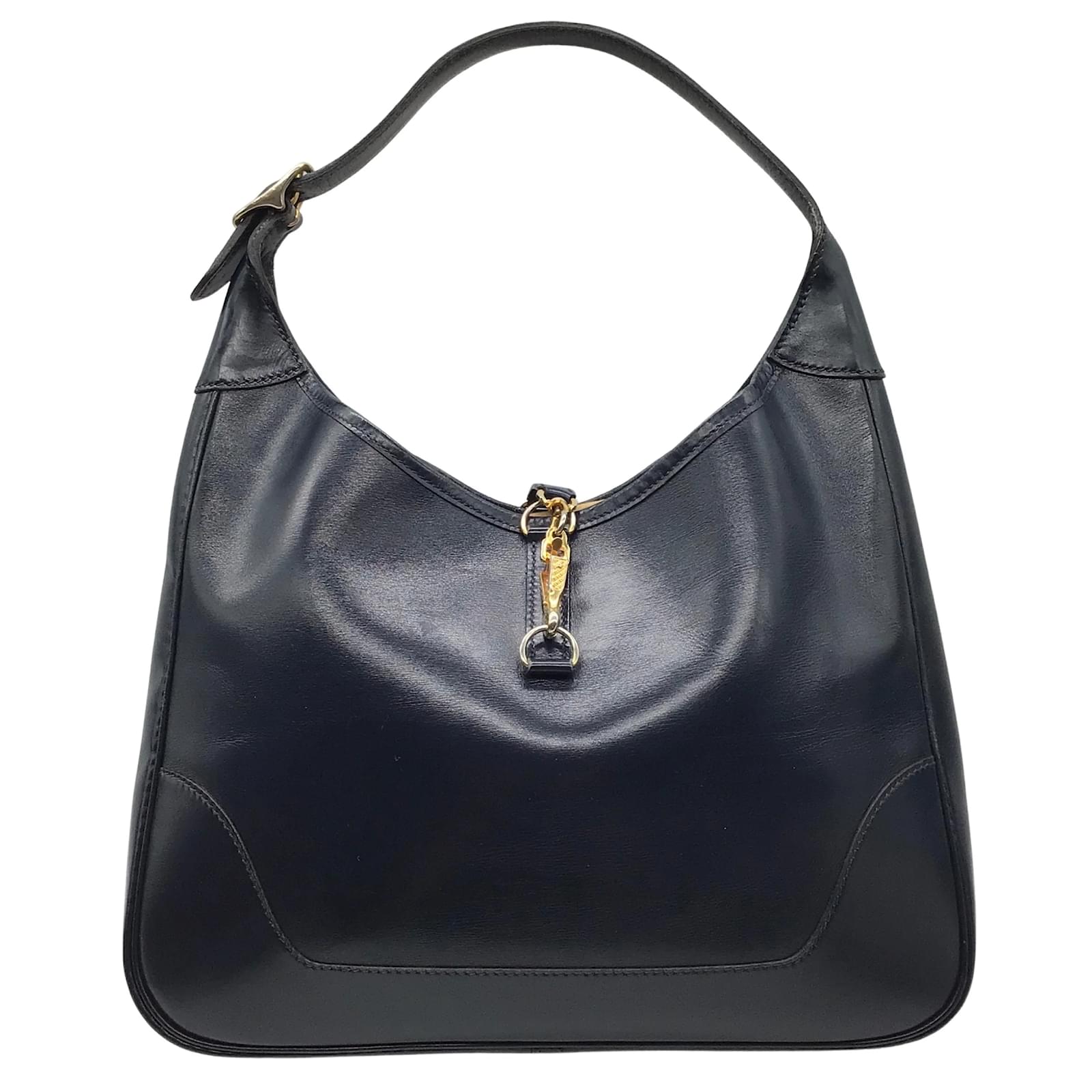 Hermès Hermes Navy Blue Vintage 70's Trim 31 Leather Handbag ref.957697 ...