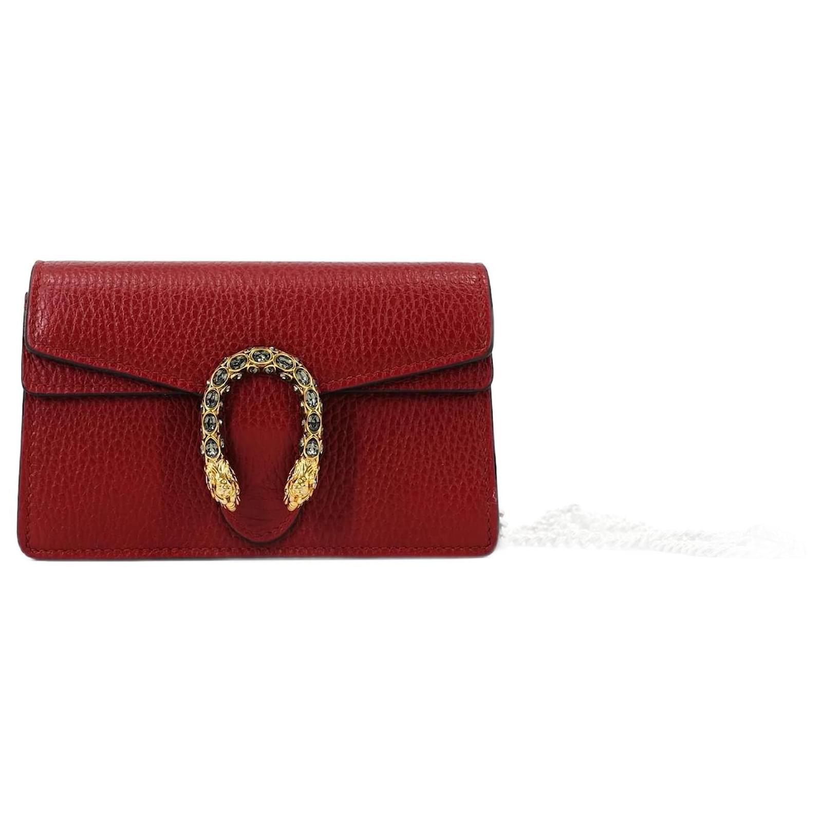 Gucci Dionysus Super Mini-Tasche aus Leder 476432 Rot Kalbähnliches ...