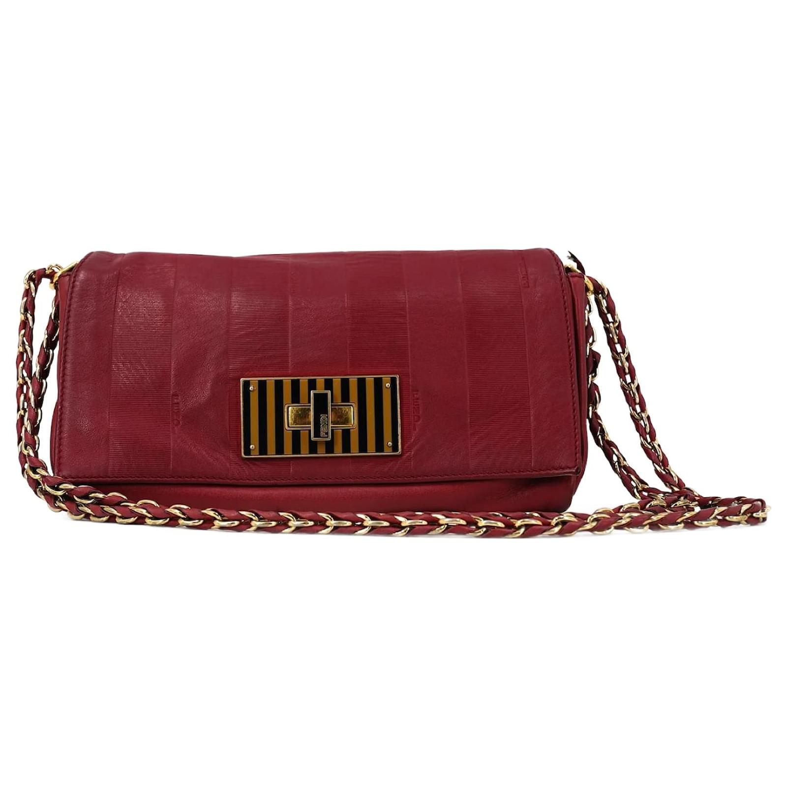 Fendi Leather Claudia Crossbody Bag Red Pony-style calfskin ref.958600 ...