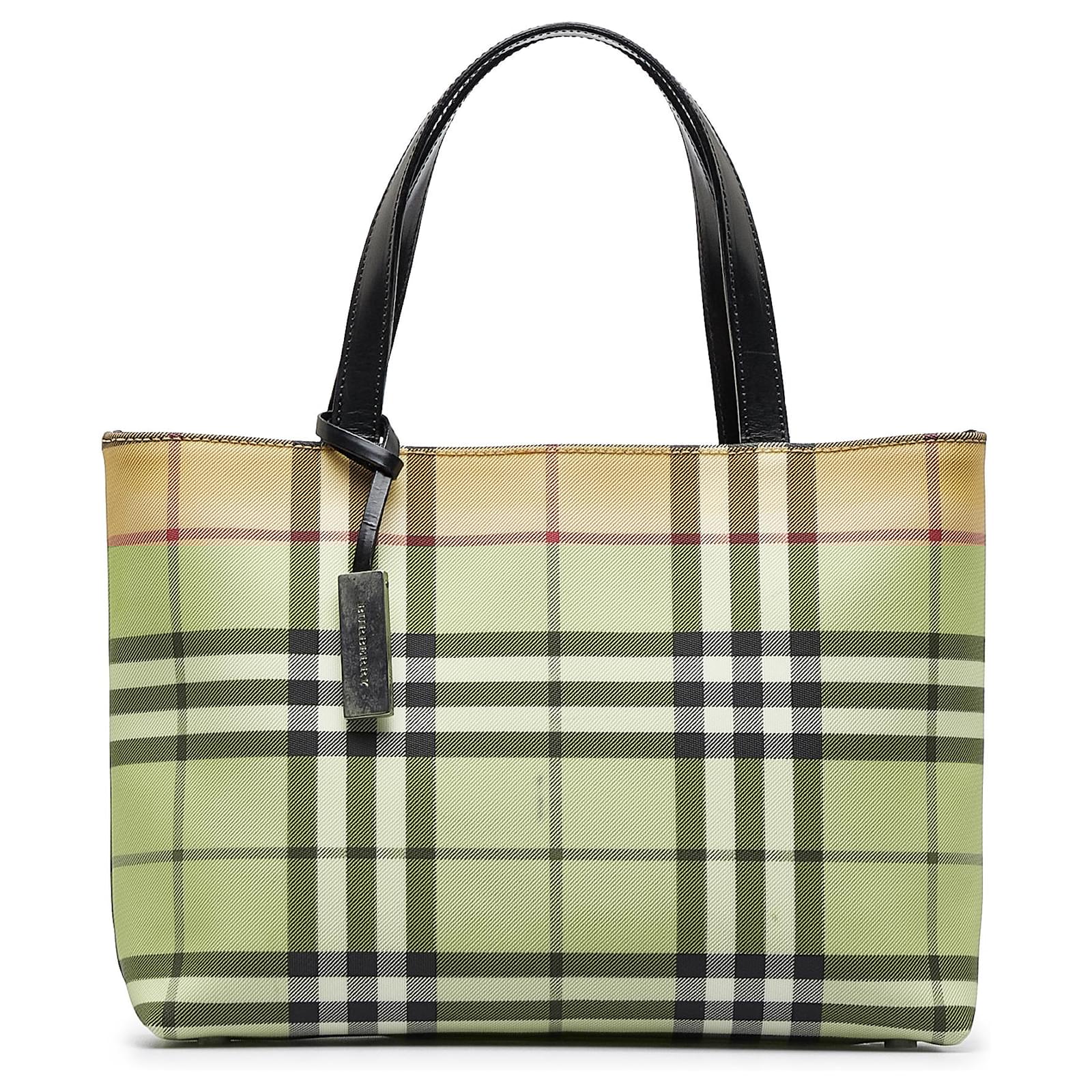 Burberry Brown House Check Handbag Multiple colors Beige Leather Cloth Pony-style calfskin Cloth ...