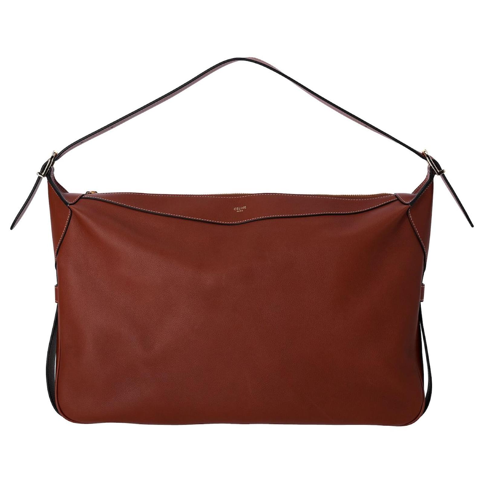 Céline Celine Medium Romy Shoulder Bag in Brown calf leather Leather ...