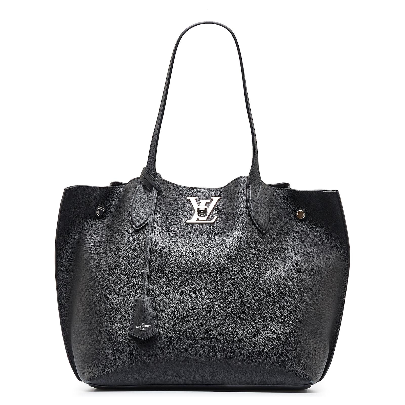 Sac cabas Louis Vuitton Lockme Go noir Cuir Veau façon poulain ref ...