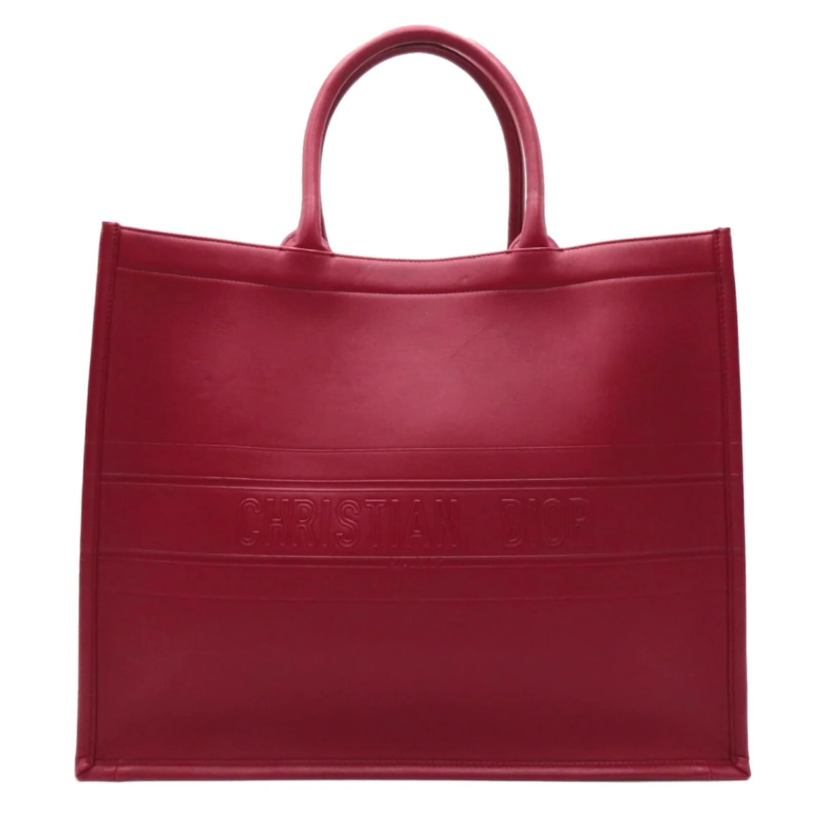 Dior Grand sac cabas en cuir Rouge ref.963719 - Joli Closet