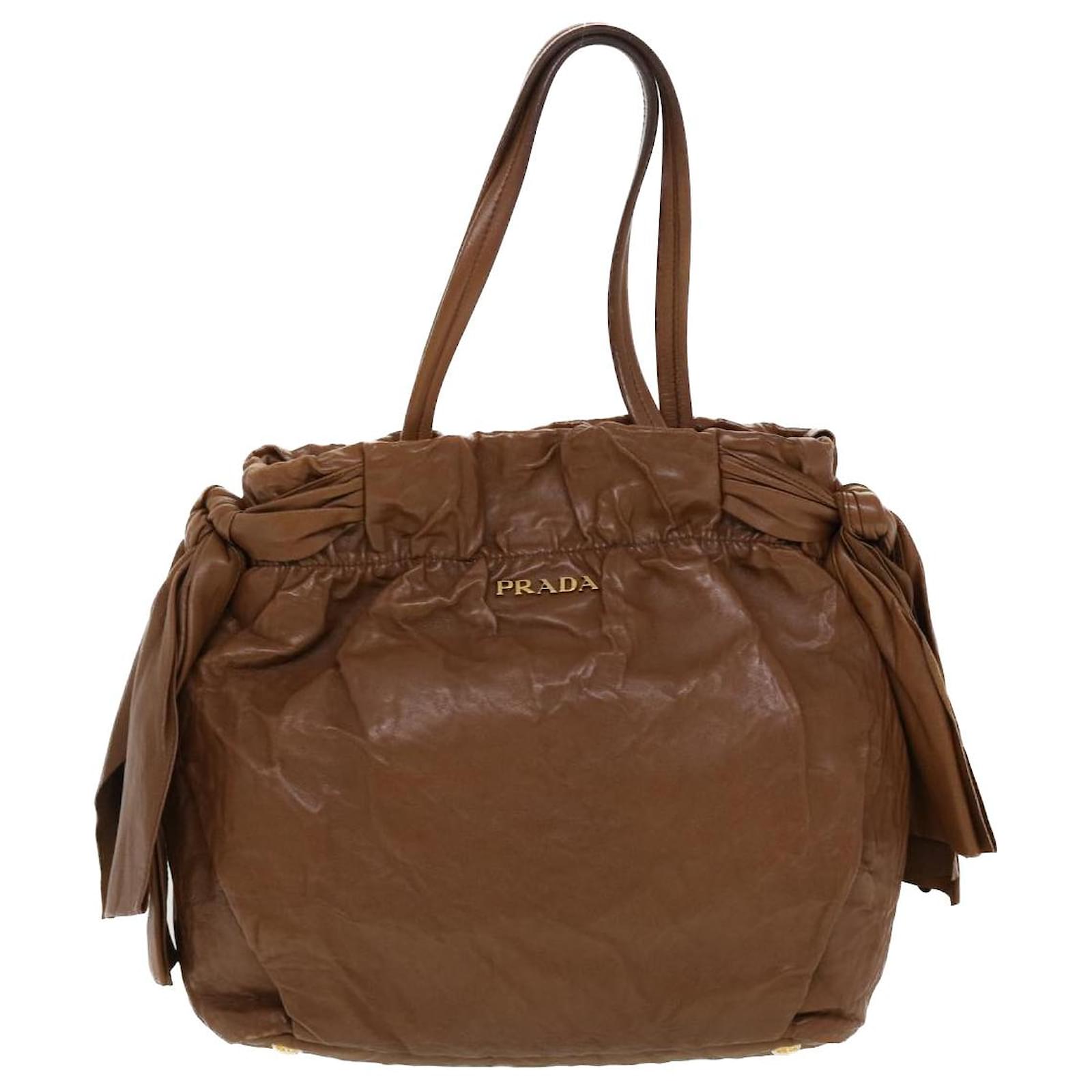 Handbags Prada Brown Leather ref.JC964303 (Sold) - Joli Closet