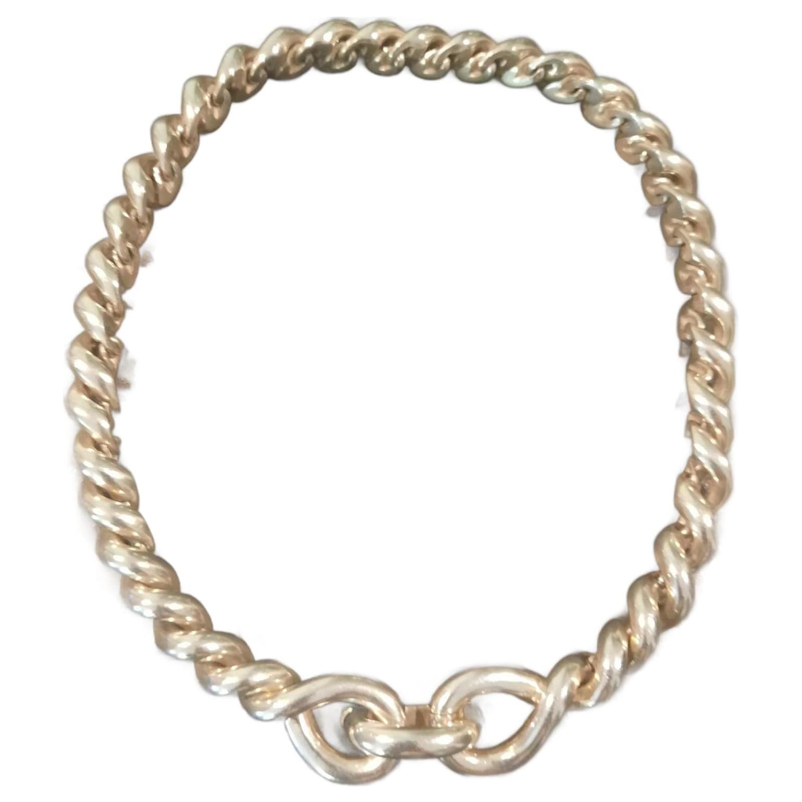 Hermès collier modèle Torsade Argent Argenté ref.964805 - Joli Closet