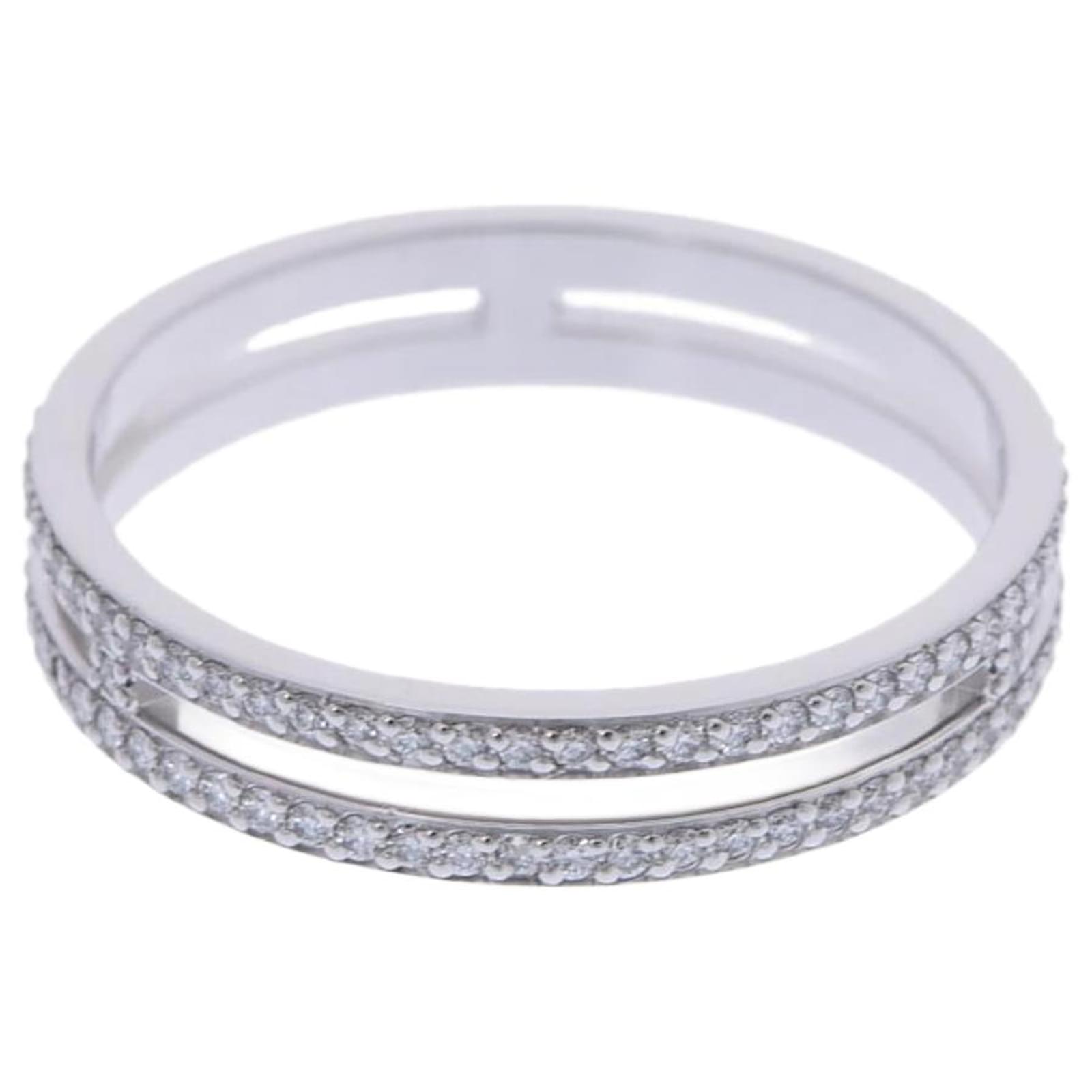 Ring Hermès Ariane Silvery White gold ref.965399 - Joli Closet