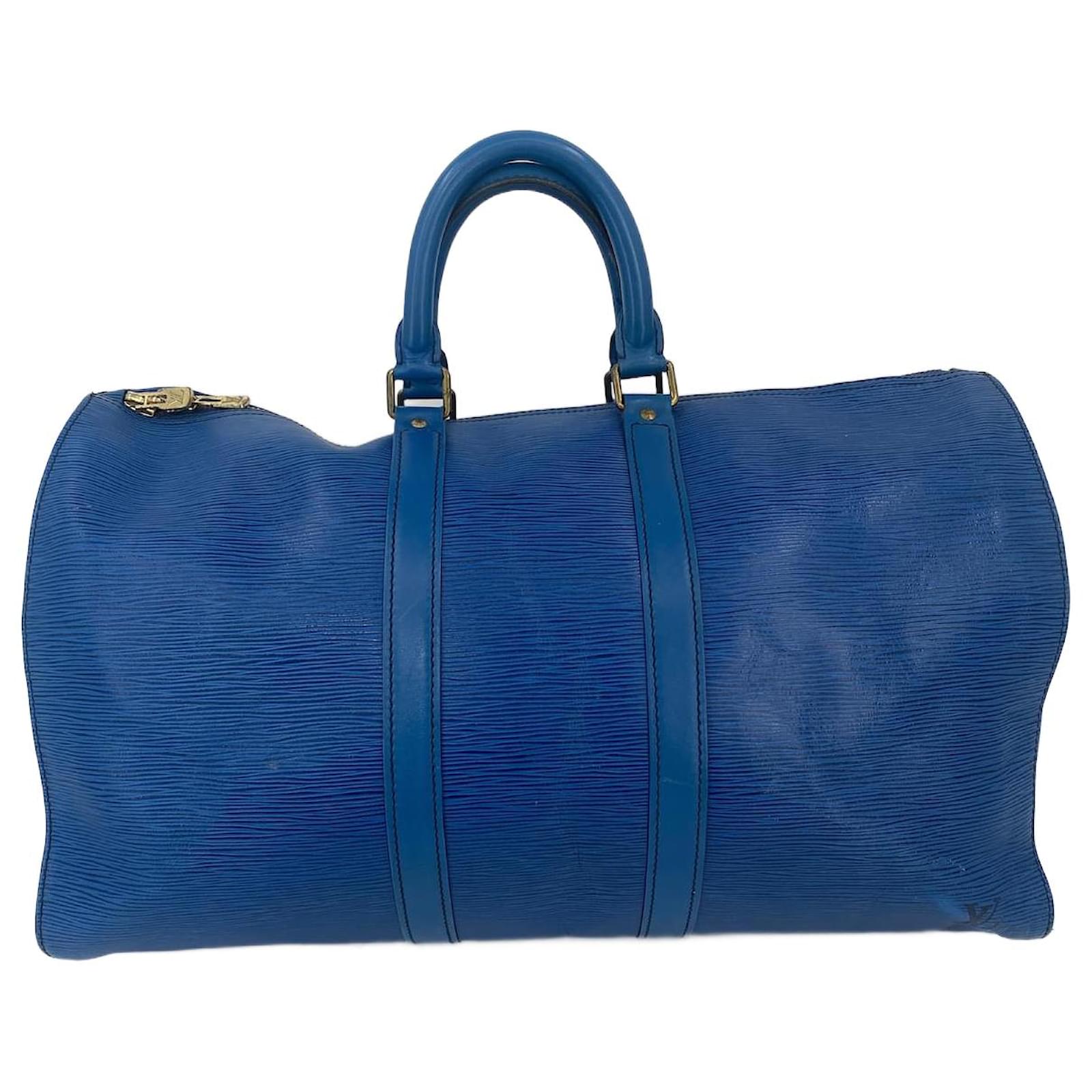 Blue Epi Leather Louis Vuitton Keepall 45 ref.968417 - Joli Closet