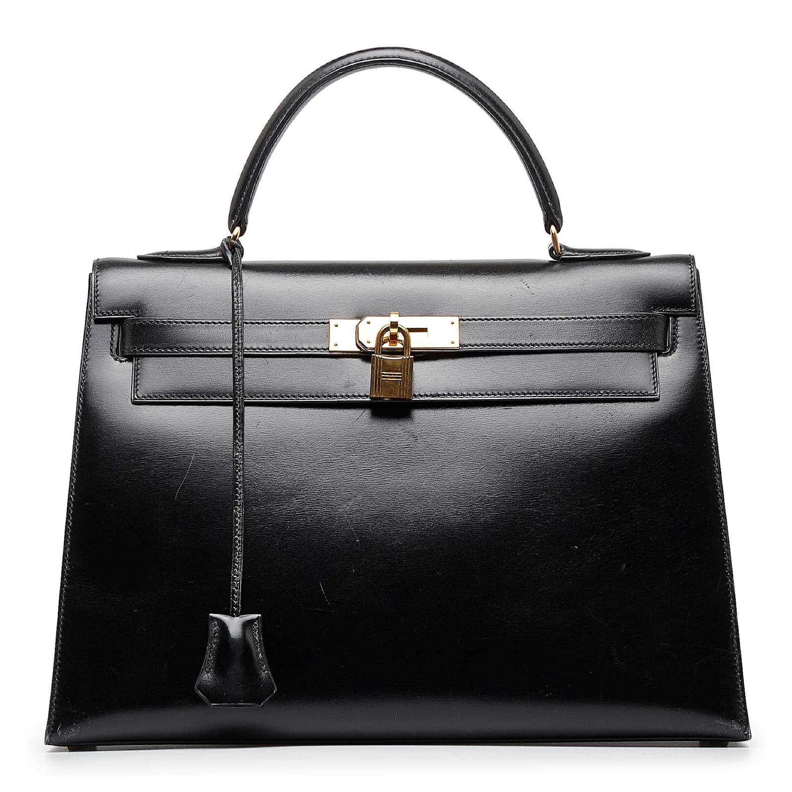 Hermès Hermes Black Box Kalb Kelly 32 Schwarz Leder Kalbähnliches Kalb ...