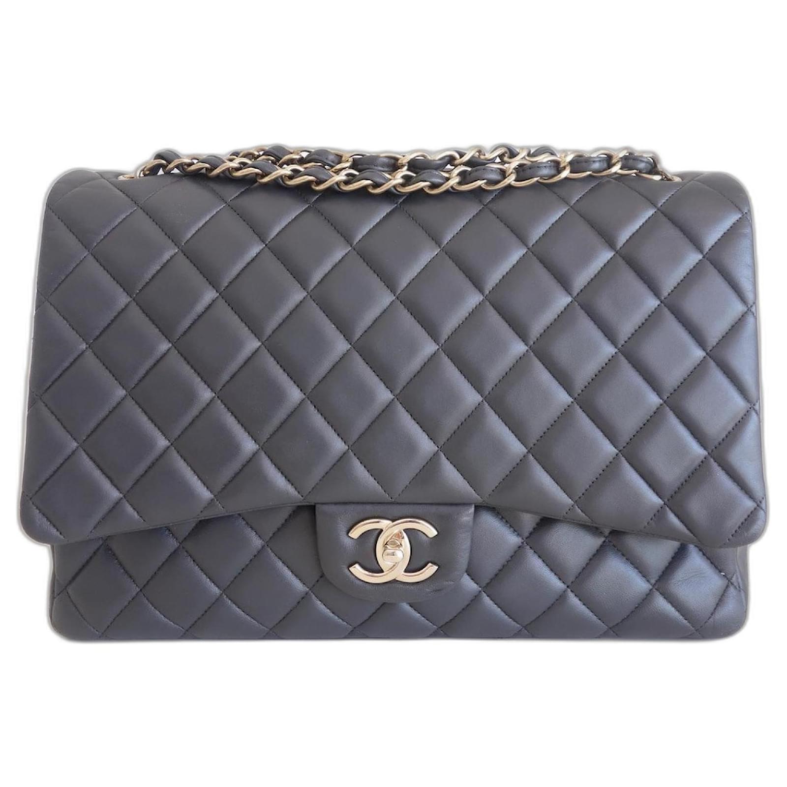Sac Chanel Classique maxi Cuir Gris ref.969420 - Joli Closet