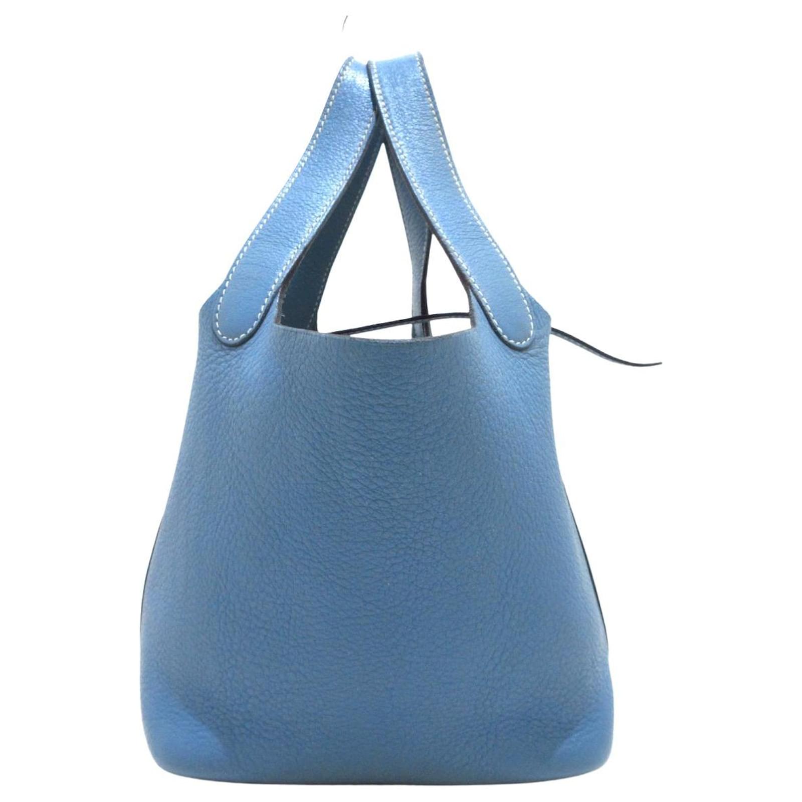 Hermès Picotin Lock Blue Leather ref.969739 - Joli Closet