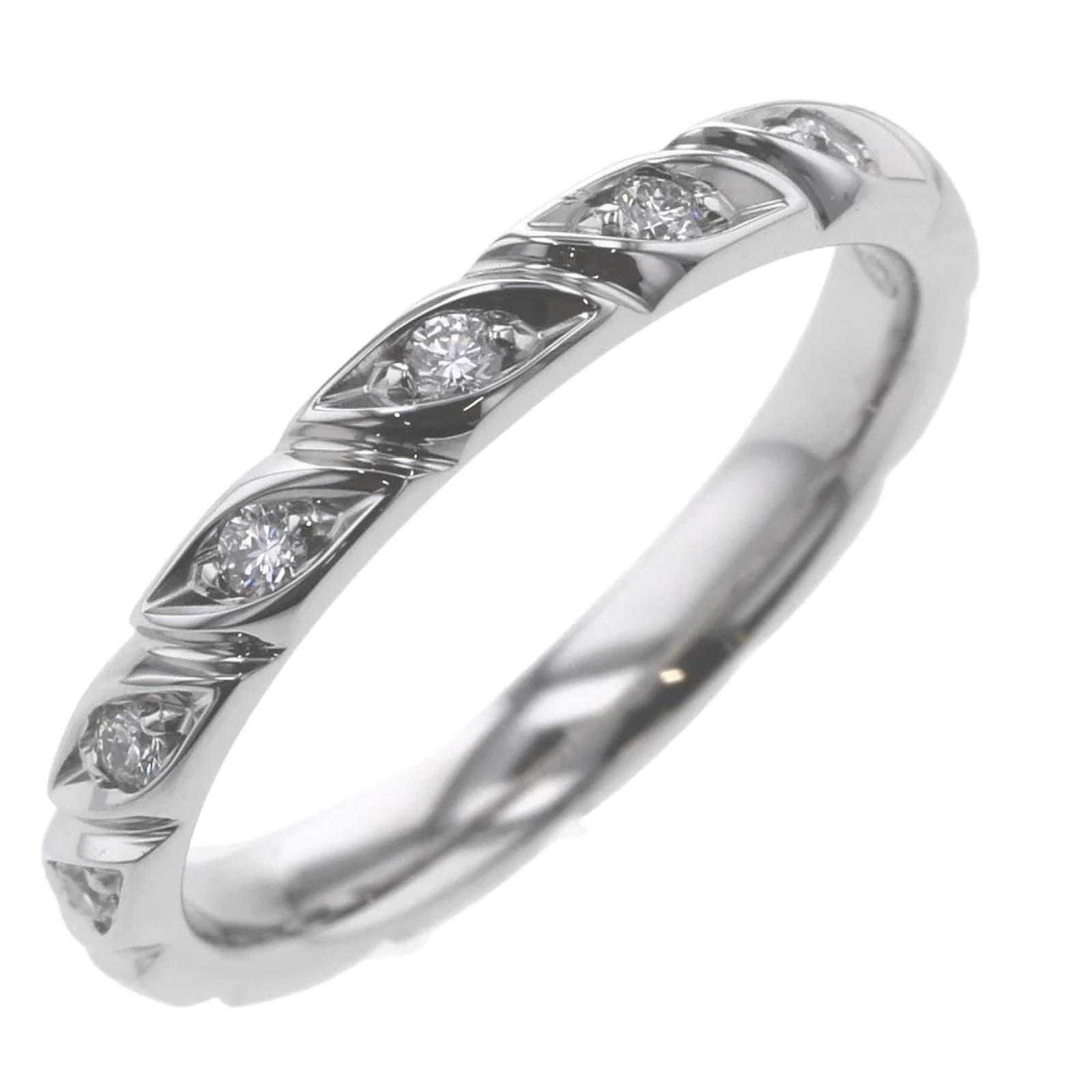 Platinum Torsade De Chaumet Diamond Wedding Band Silvery Metal ref ...