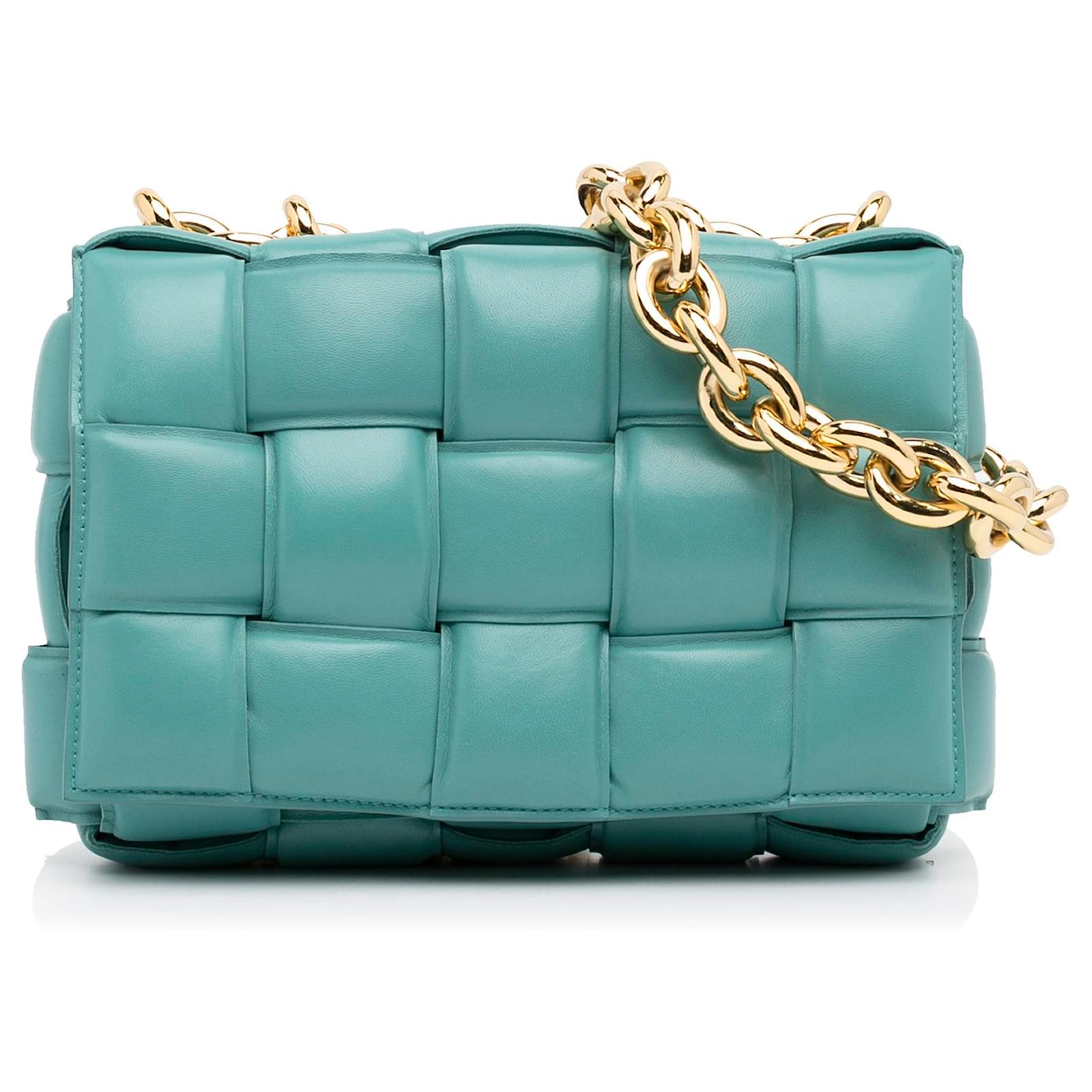 Bottega Veneta Blue Padded Cassette Chain Leather Pony-style calfskin ...