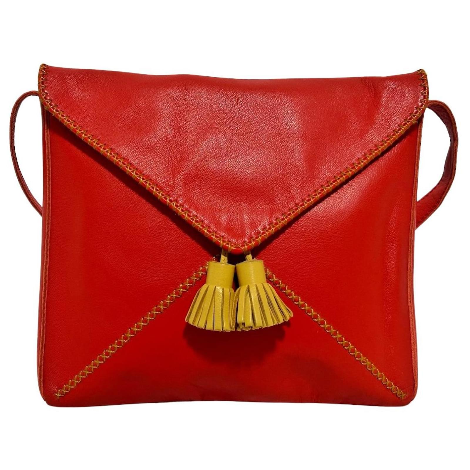Hermès Sac Pompon Cuir Rouge ref.1001438 - Joli Closet